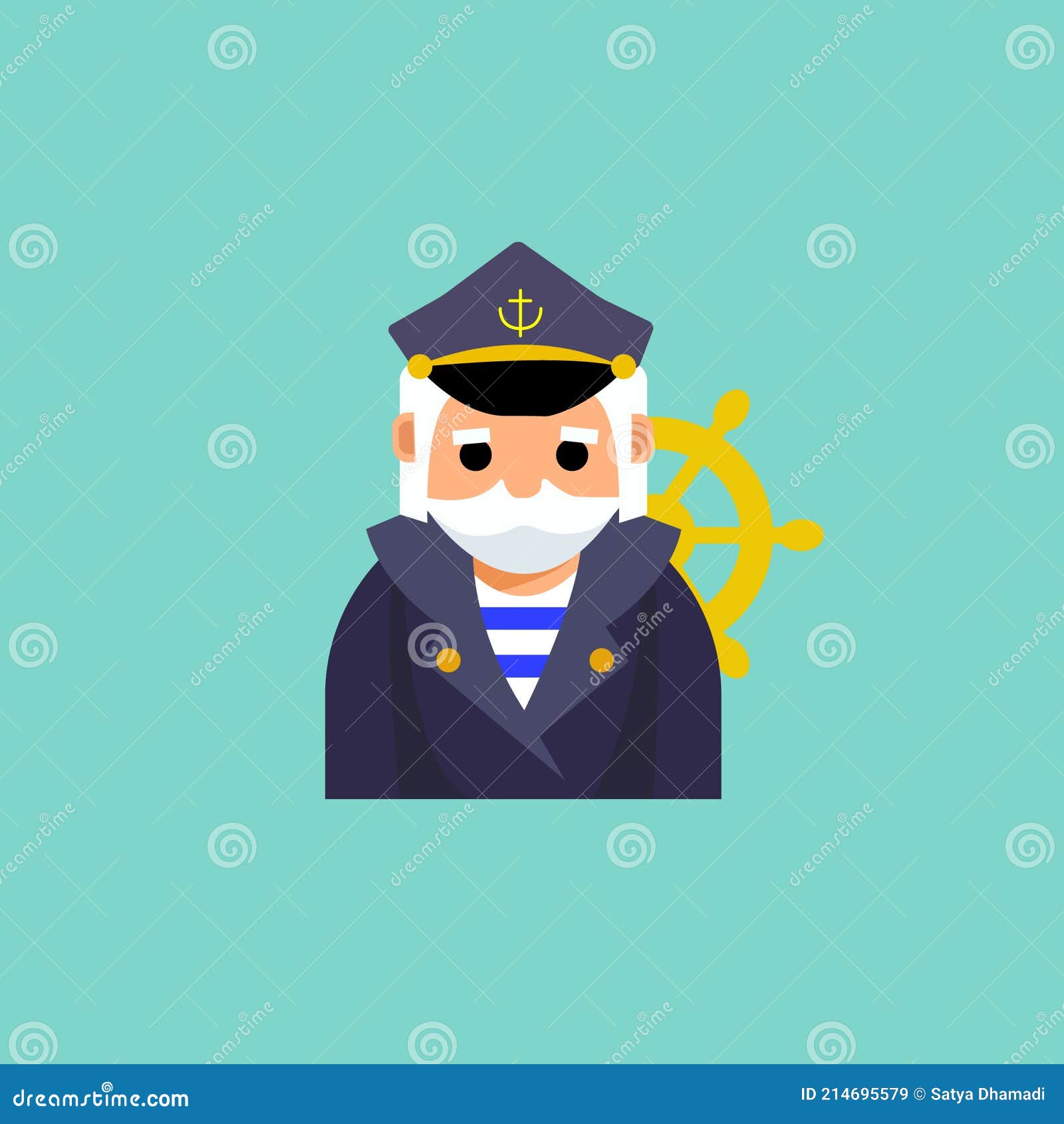 Basic RGBThe Profession of a Captain of a Ship in Vector Style ...