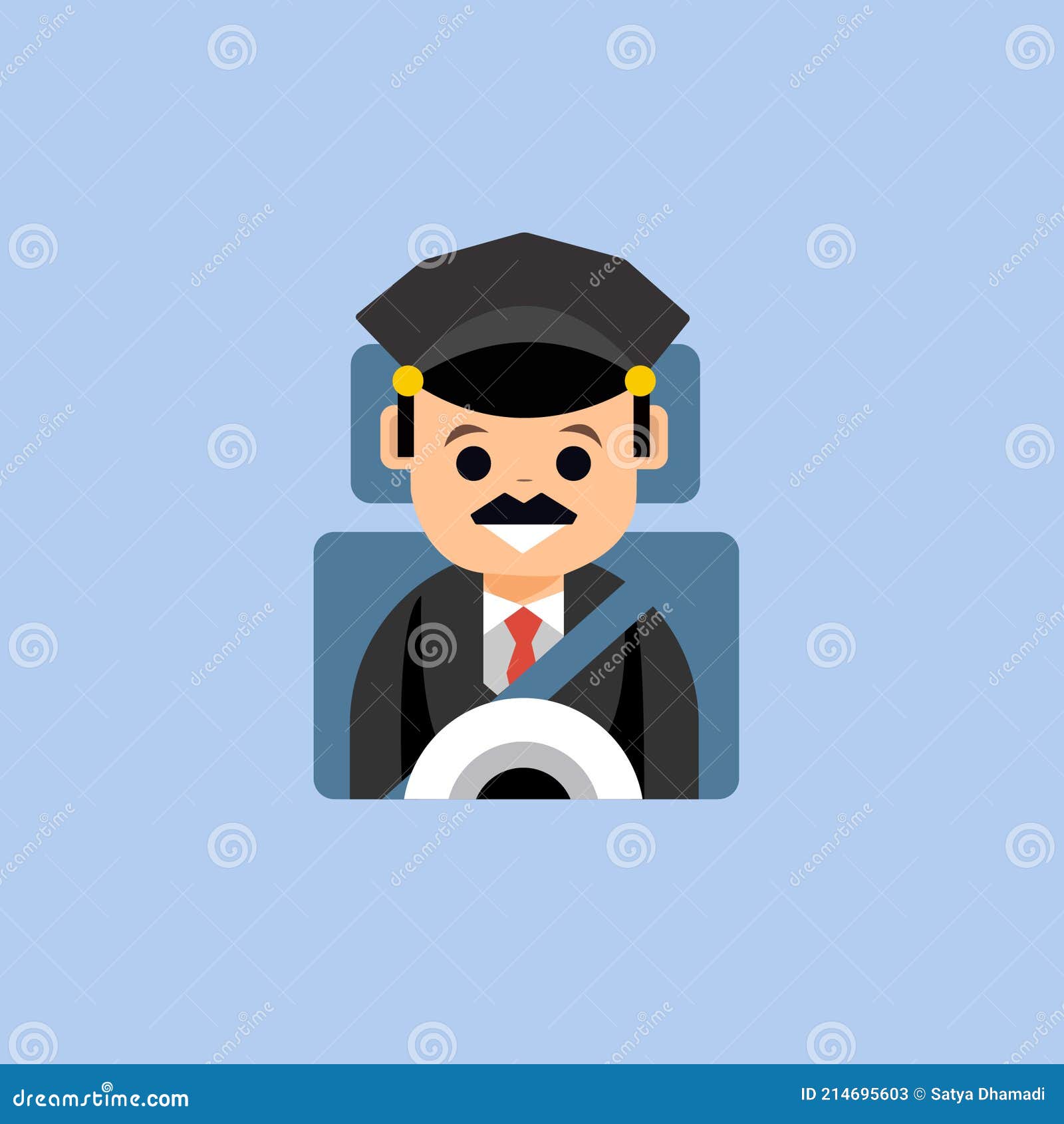 The Profession of a Driver in Vector Style. Stock Vector - Illustration ...