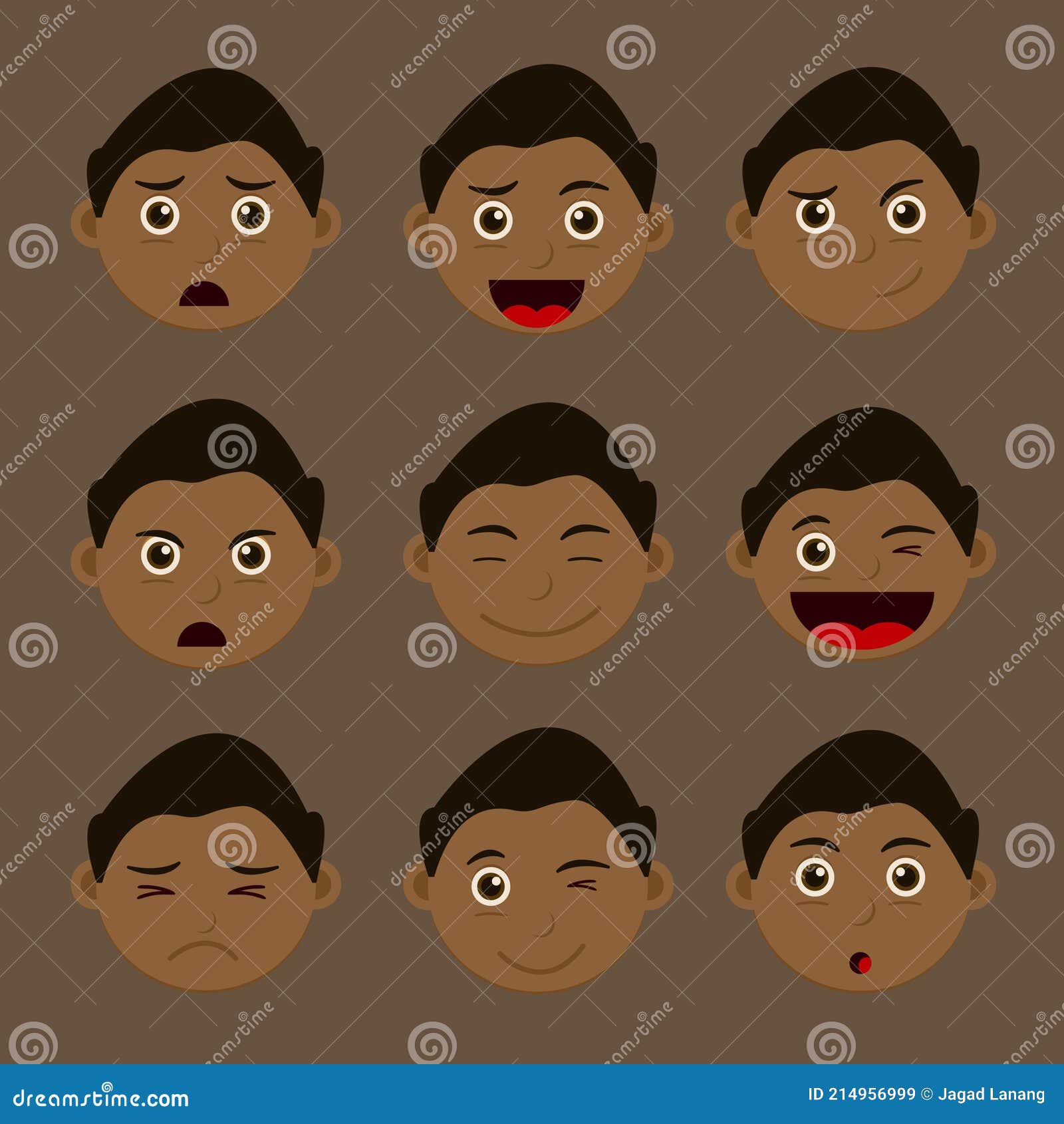Cute Kid Face Expression Emoji Emoticon Set. Great for Cover Children`s ...