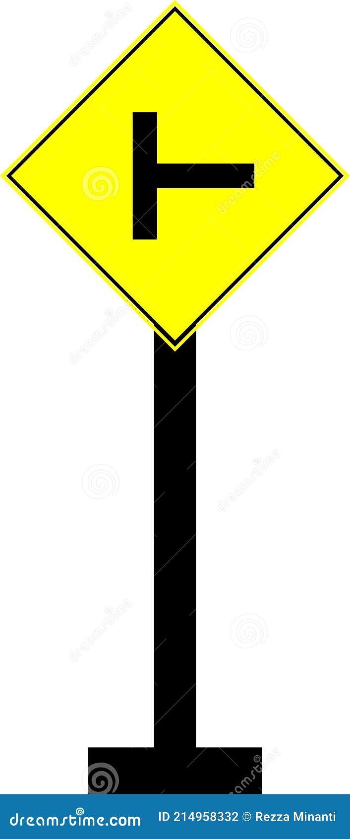 Vector of a Sign Indicating that There is an Intersection of Three ...