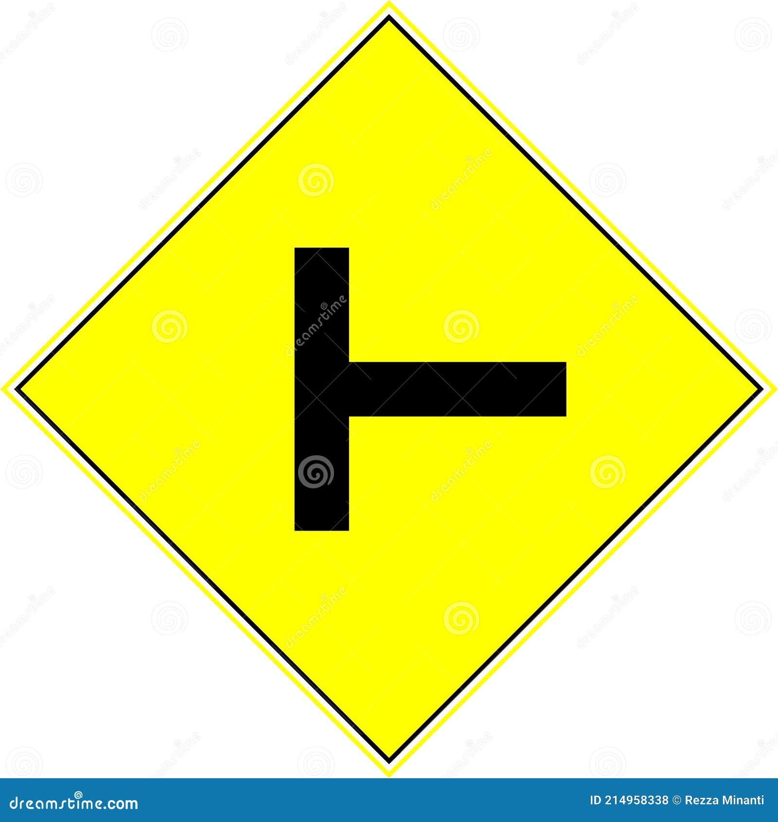 Vector of a Sign Indicating that There is an Intersection of Three ...