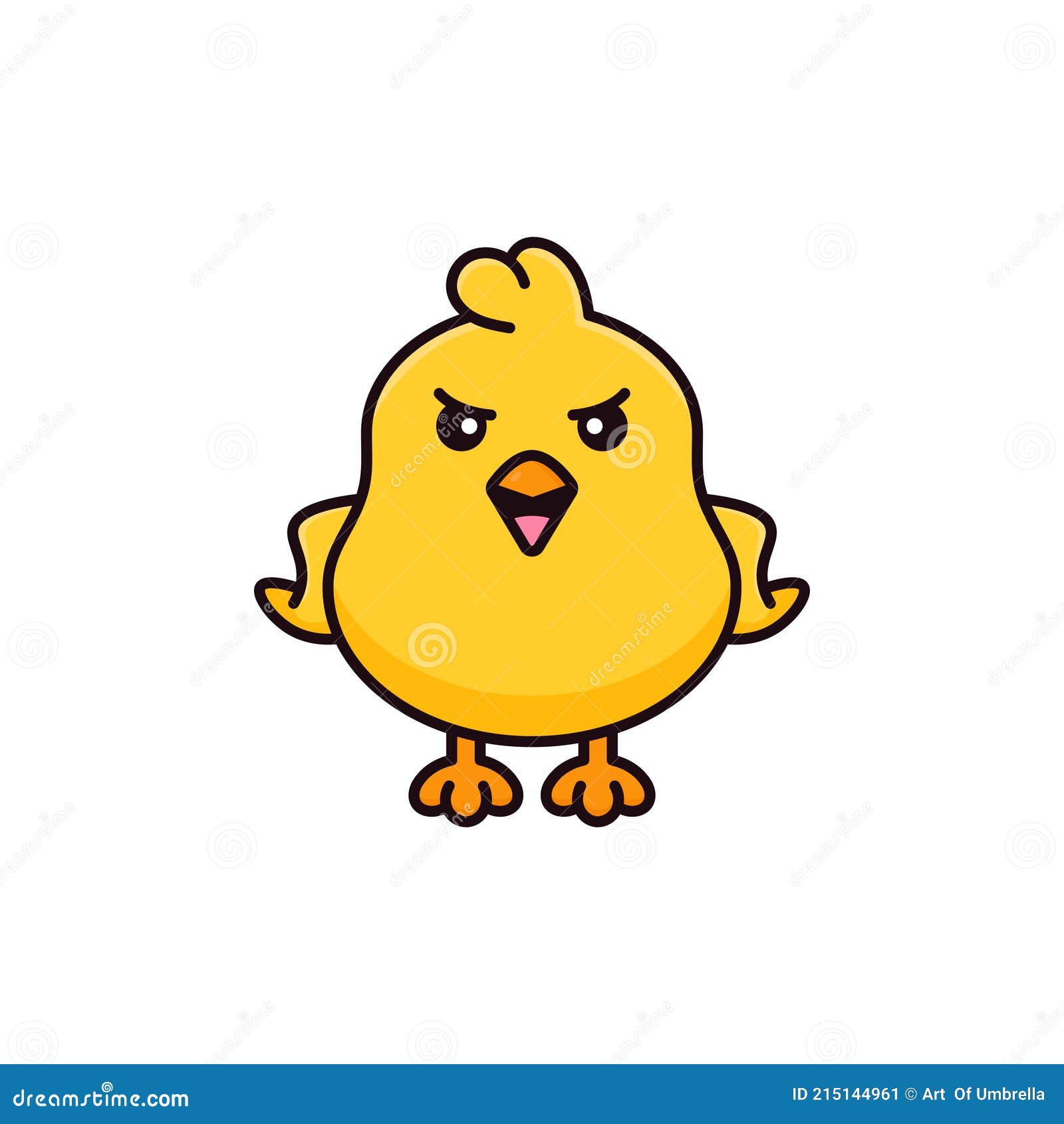 Illustration Vector Graphic of Angry Little Chicken Stock Vector ...
