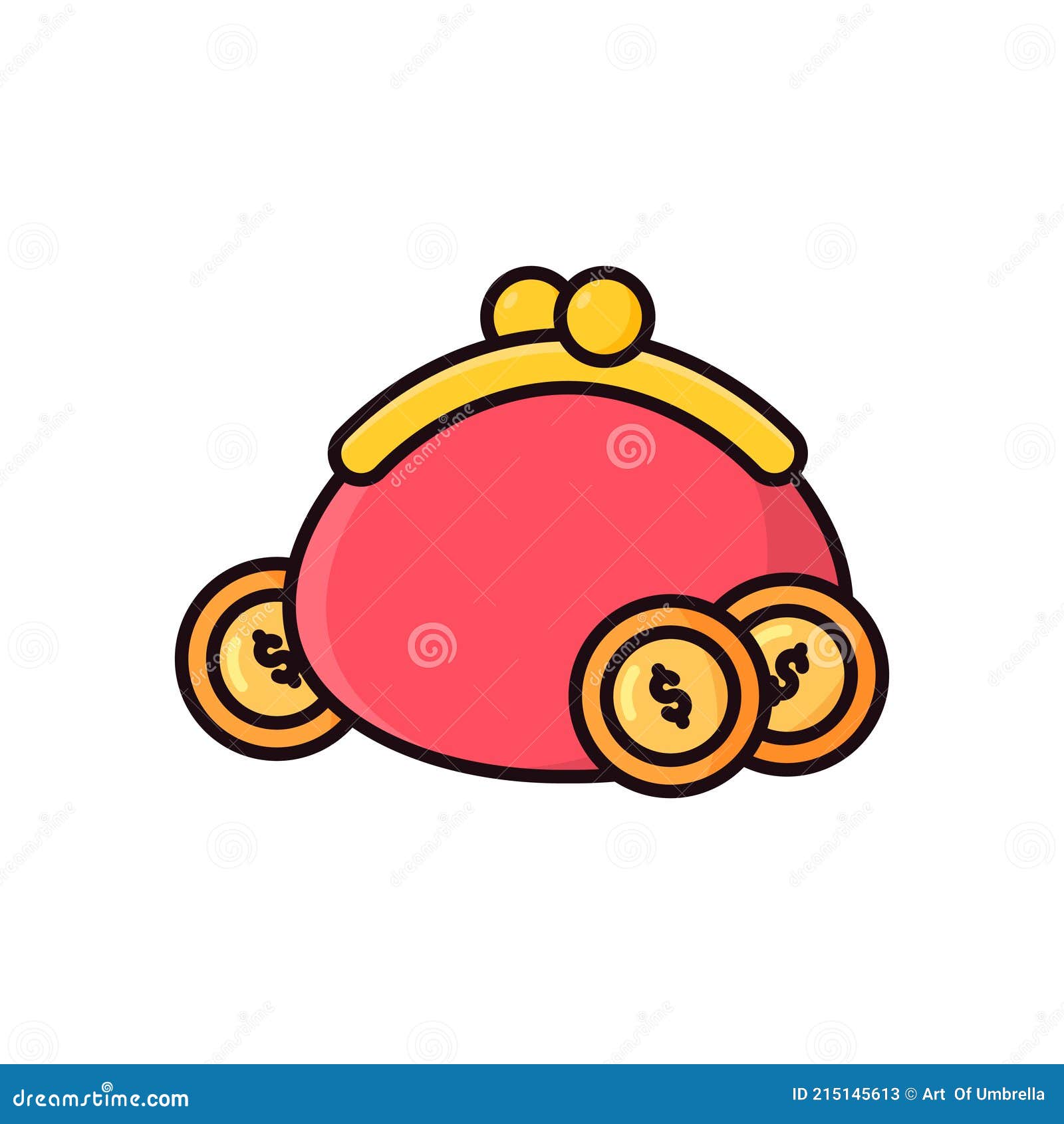 Coin Purse illustration stock vector. Illustration of beautiful - 215145613