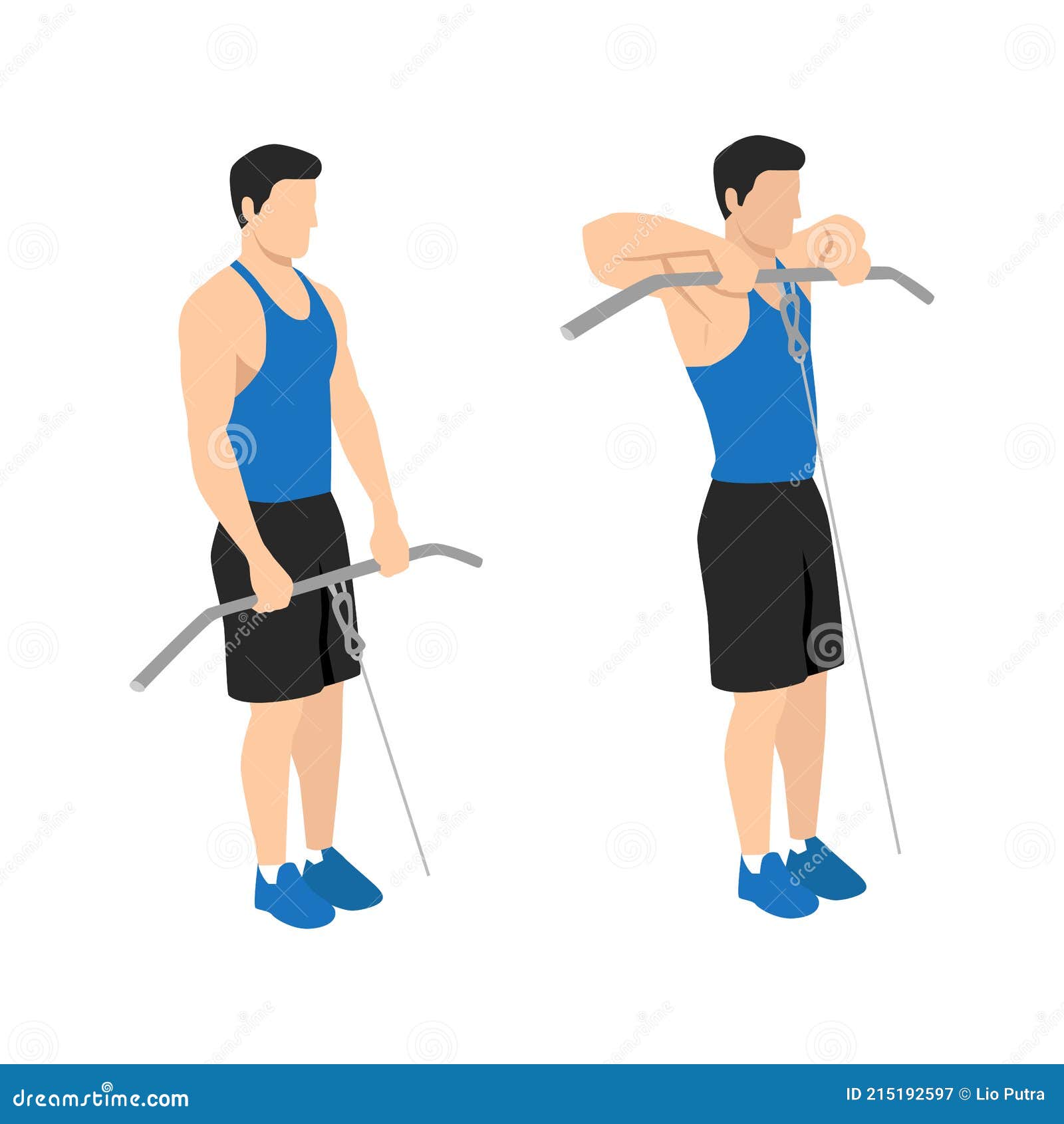 Upright Row Workout Exercise Vector Illustration Silhouette ...