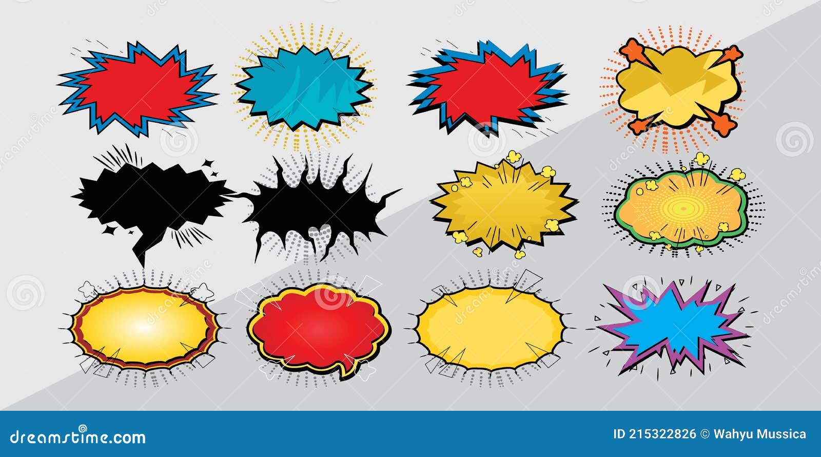 Pop Art Patches Set With Letterings. Vector Illustration Isolated On ...