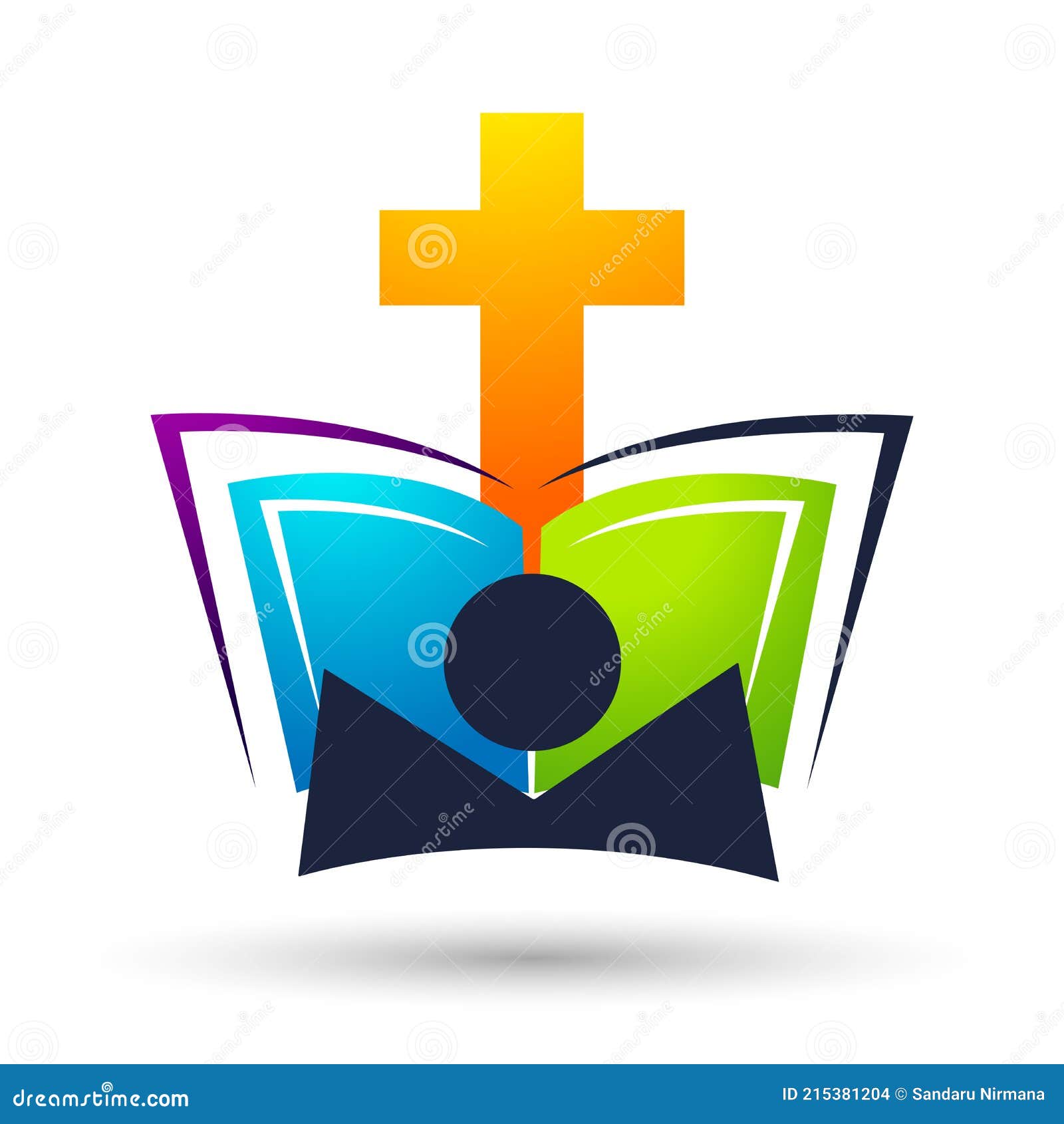Cross with Church People Bible Union Care Love Logo Design Icon on ...