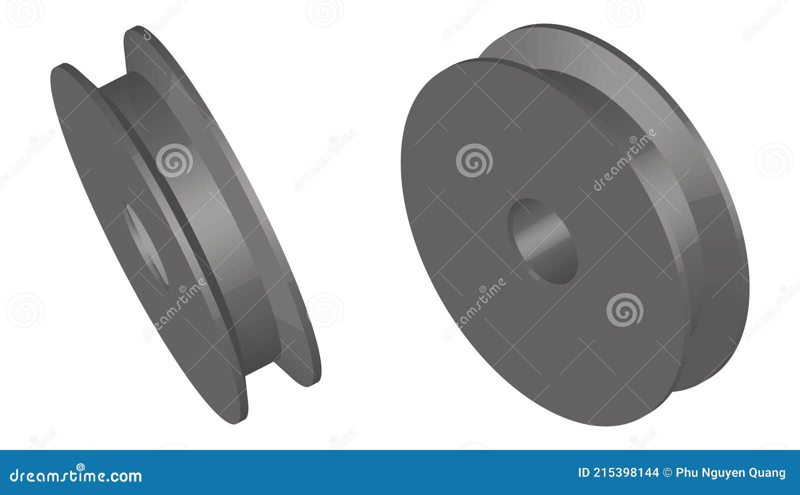 V Belt Pulley. Mechanical Devices. 3D Effect Vector Stock Vector ...