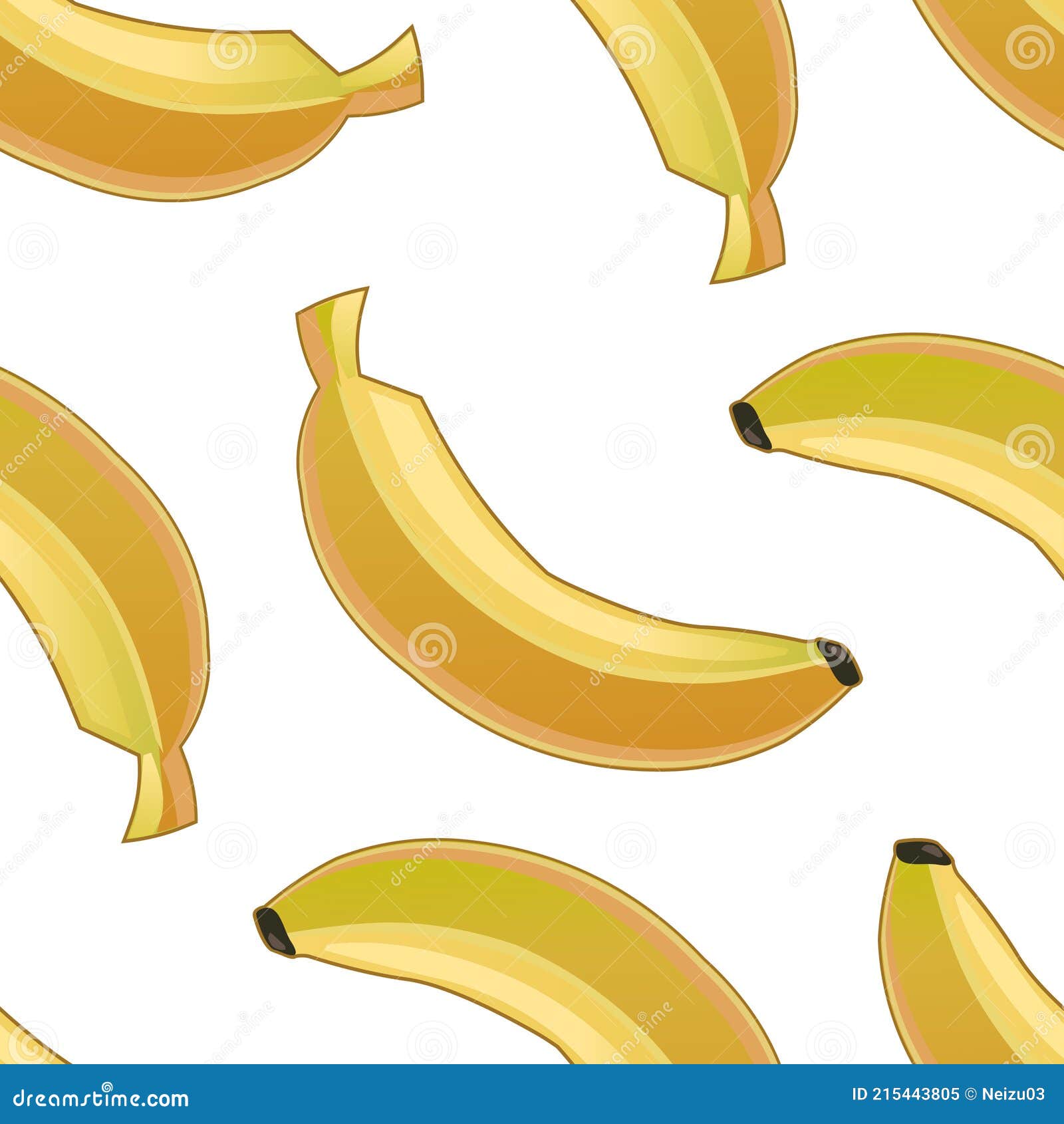 Vector Seamless Pattern with Yellow Bananas Stock Vector - Illustration ...