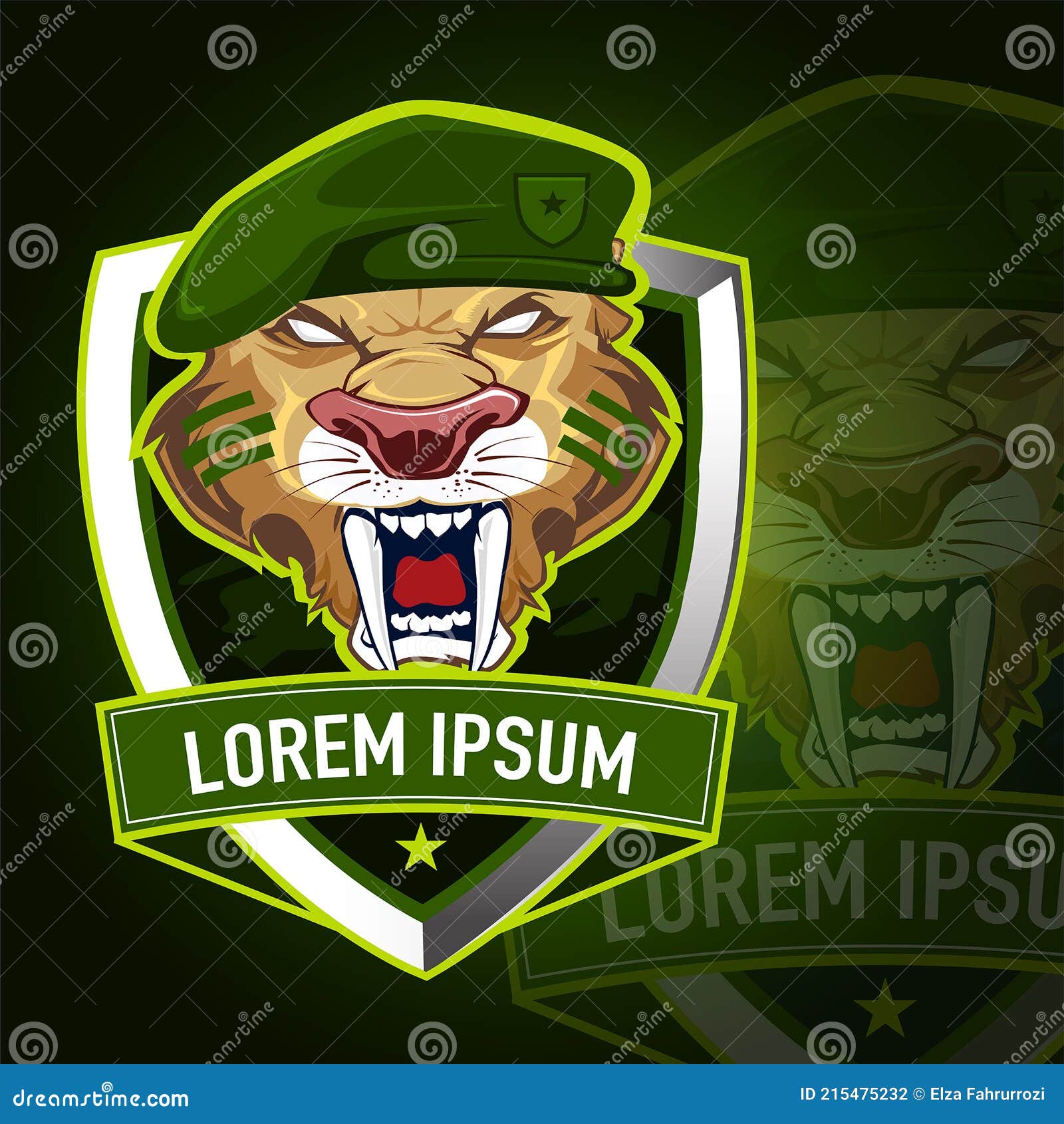 Tiger Army Sport Logo in Vector Stock Vector - Illustration of esport ...