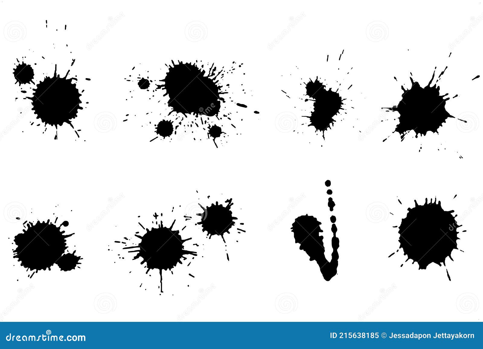 Set of ink spots vector stock vector. Illustration of white - 215638185