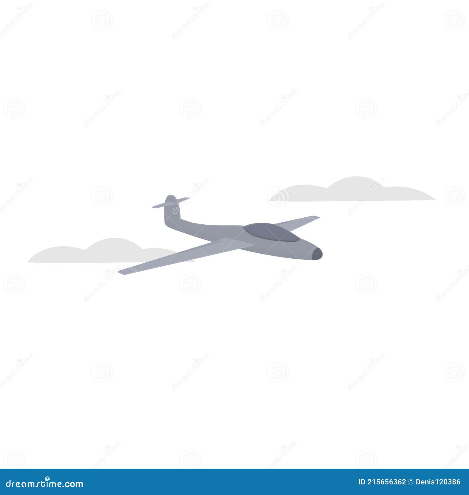 Glider Plane. Airplane Flying in the Clouds, Vector Illustration Stock ...