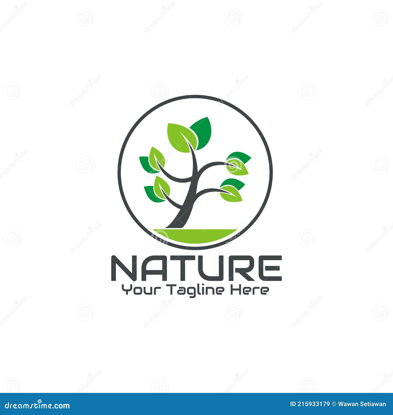 Illustration Vector Graphic of Green Plant Logo with Circle Frame Stock ...