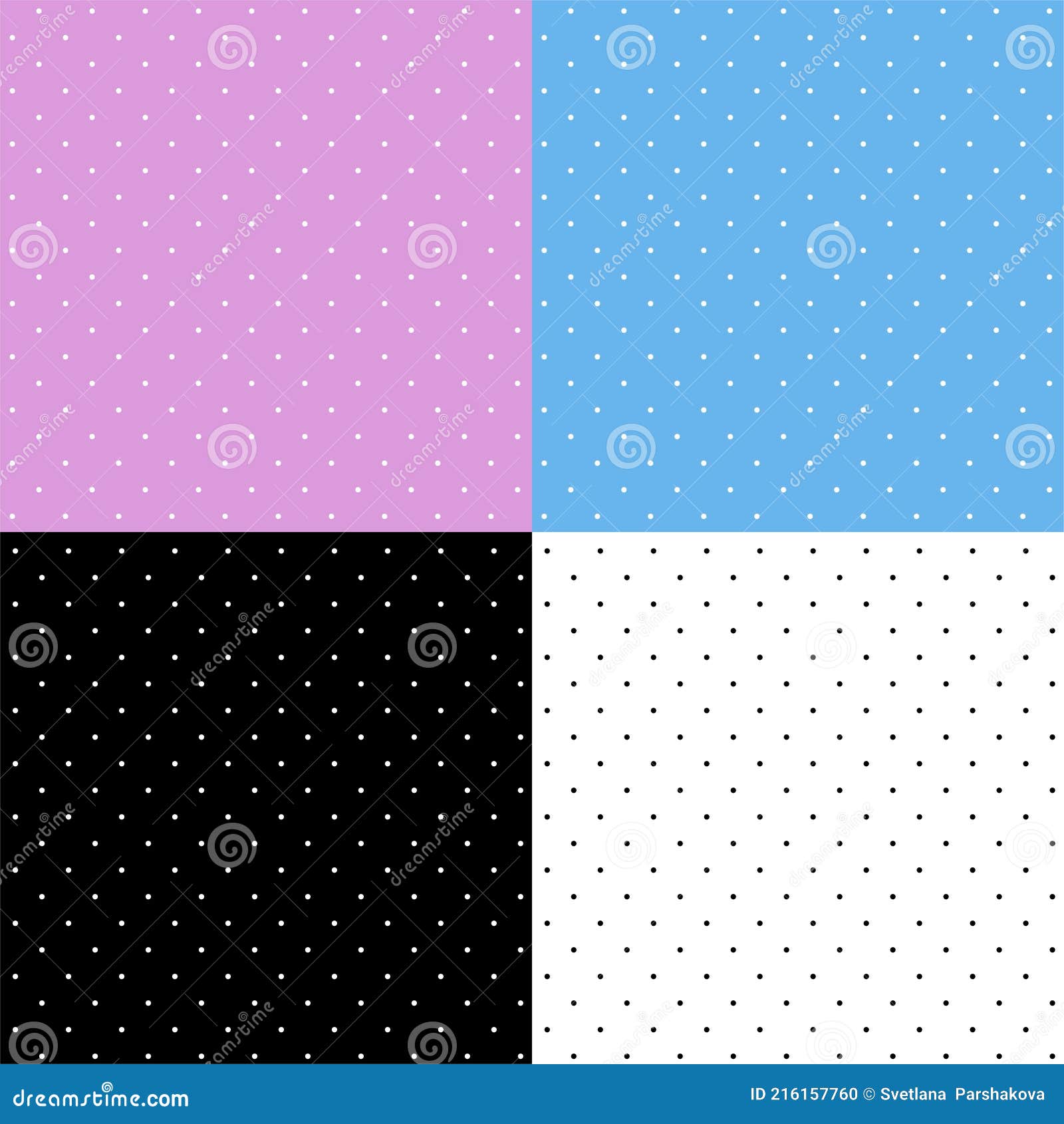 Set of 4 Seamless Polka Dots Patterns, Different Colors. Stock Vector ...