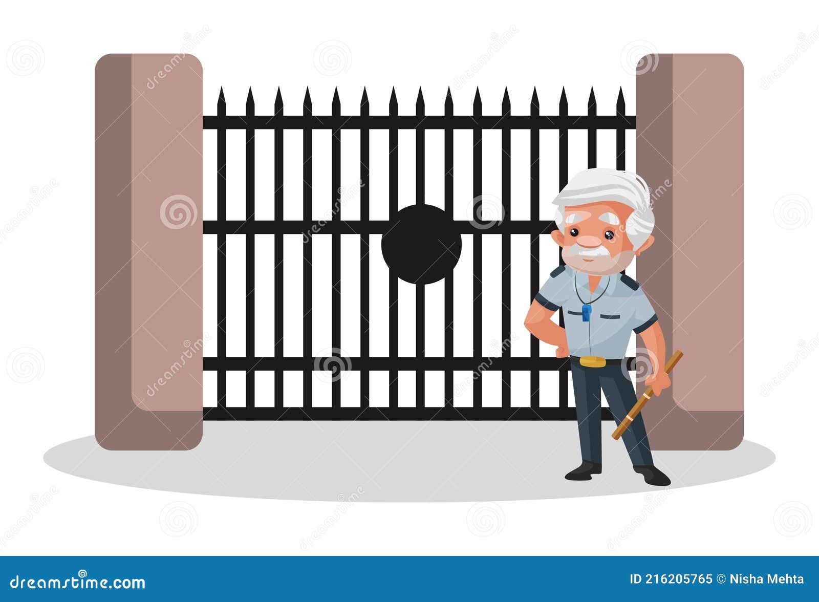 Watchman Vector Cartoon Character Stock Vector - Illustration of ...