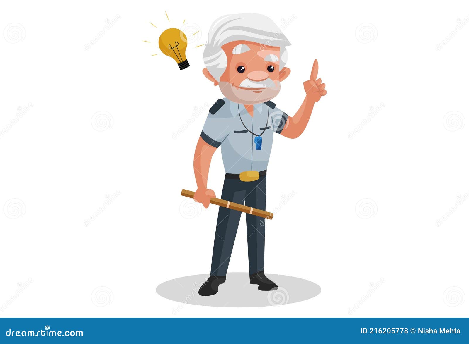 Watchman Vector Cartoon Character Stock Vector - Illustration of ...