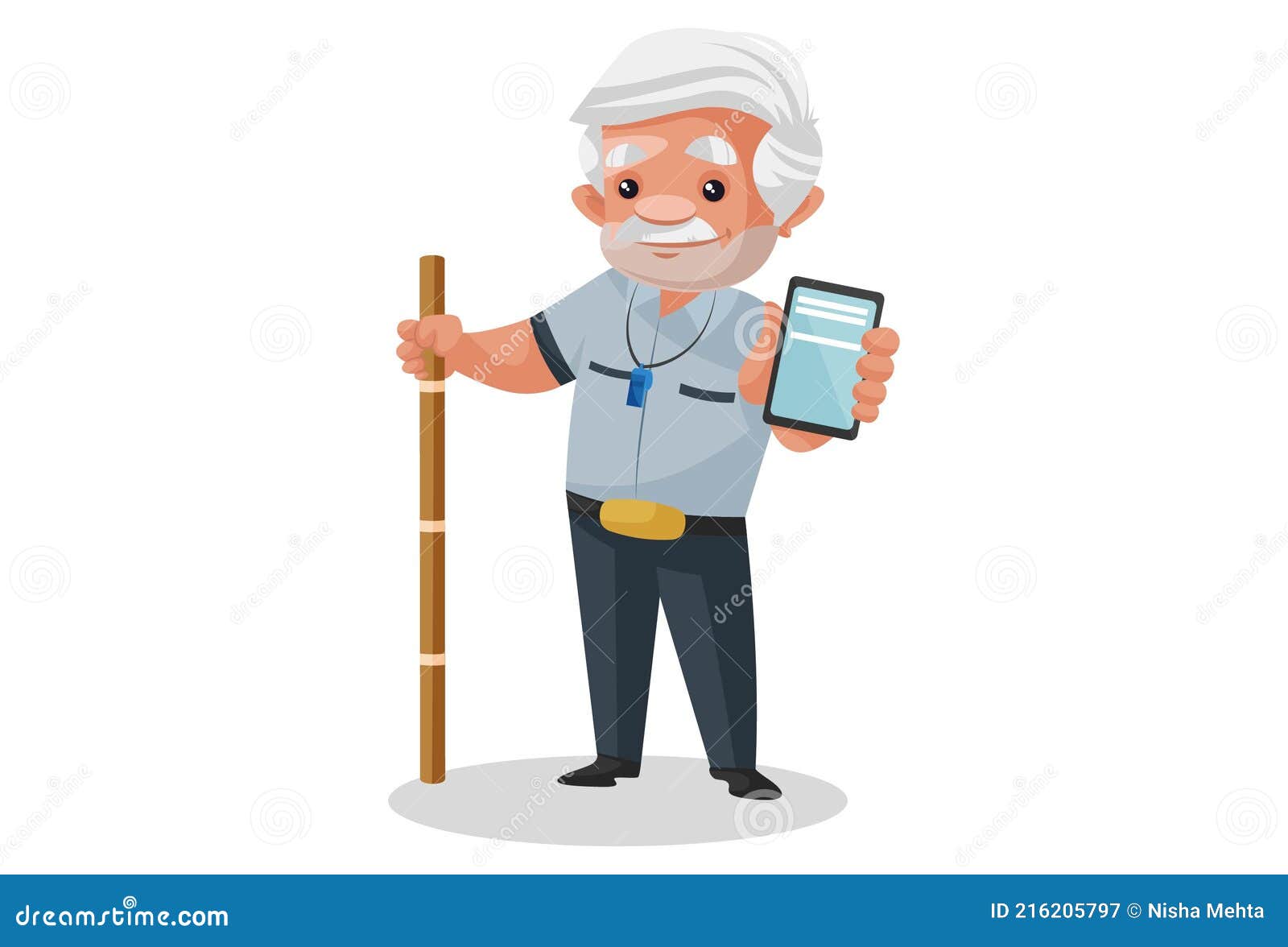 Watchman Vector Cartoon Character Stock Vector - Illustration of door ...