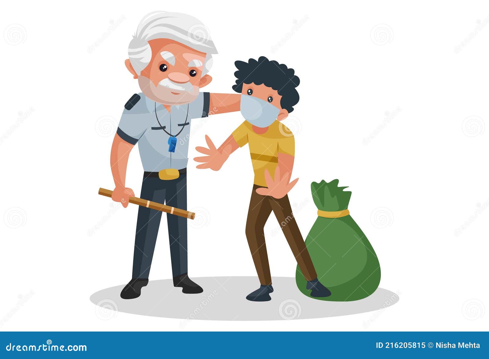 Watchman Vector Cartoon Character Stock Vector - Illustration of happy ...