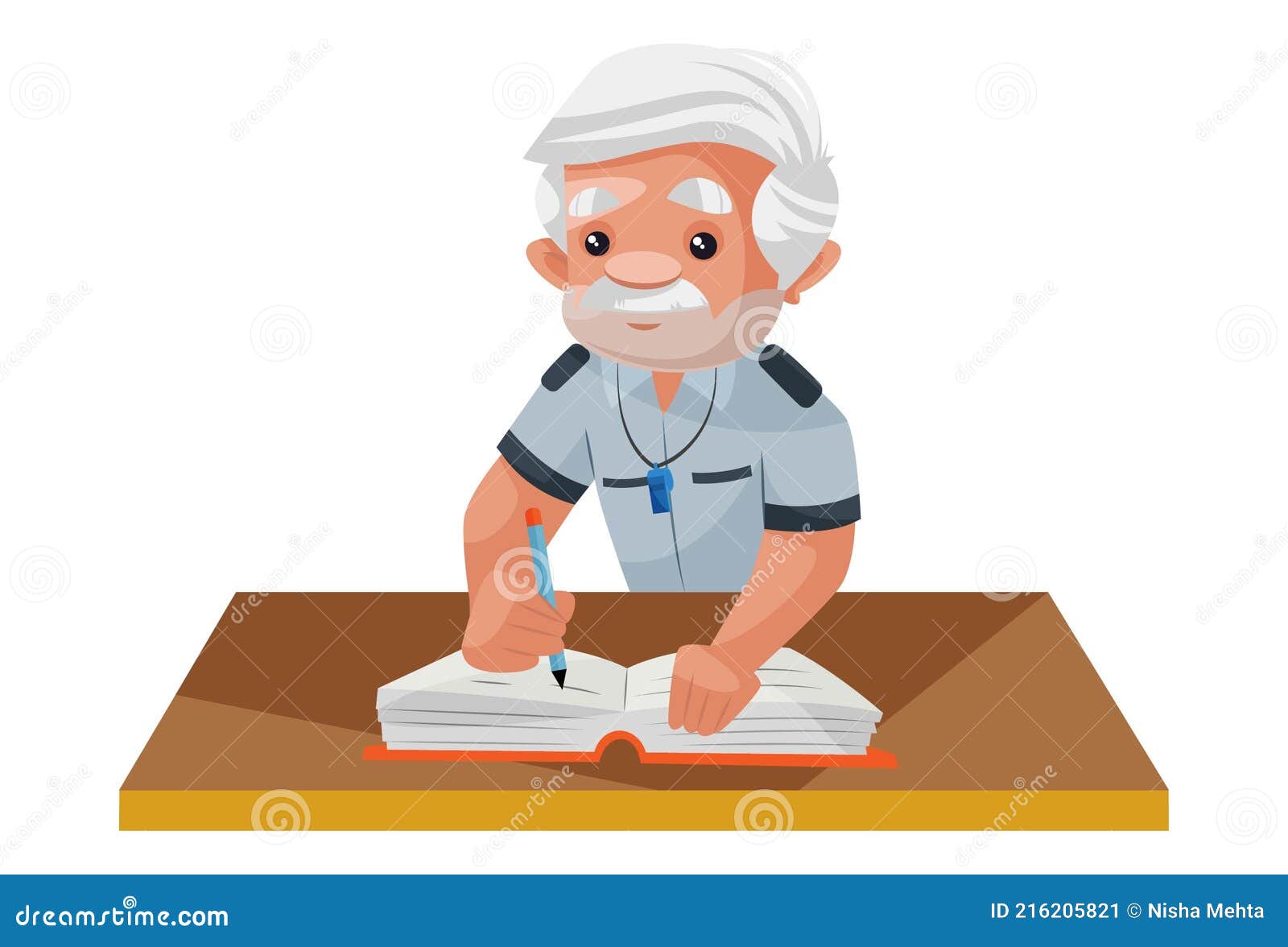 Watchman Vector Cartoon Character Stock Vector - Illustration of house ...