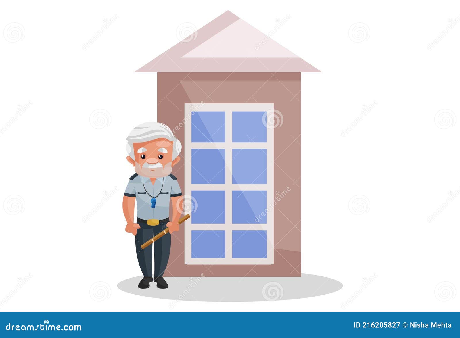 Watchman Vector Cartoon Character Stock Vector - Illustration of ...