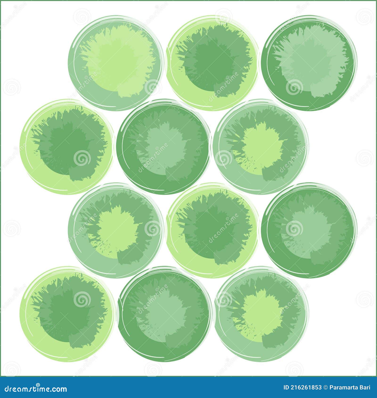Circle Shape Using a Green Variation Brush Effect Stock Vector ...