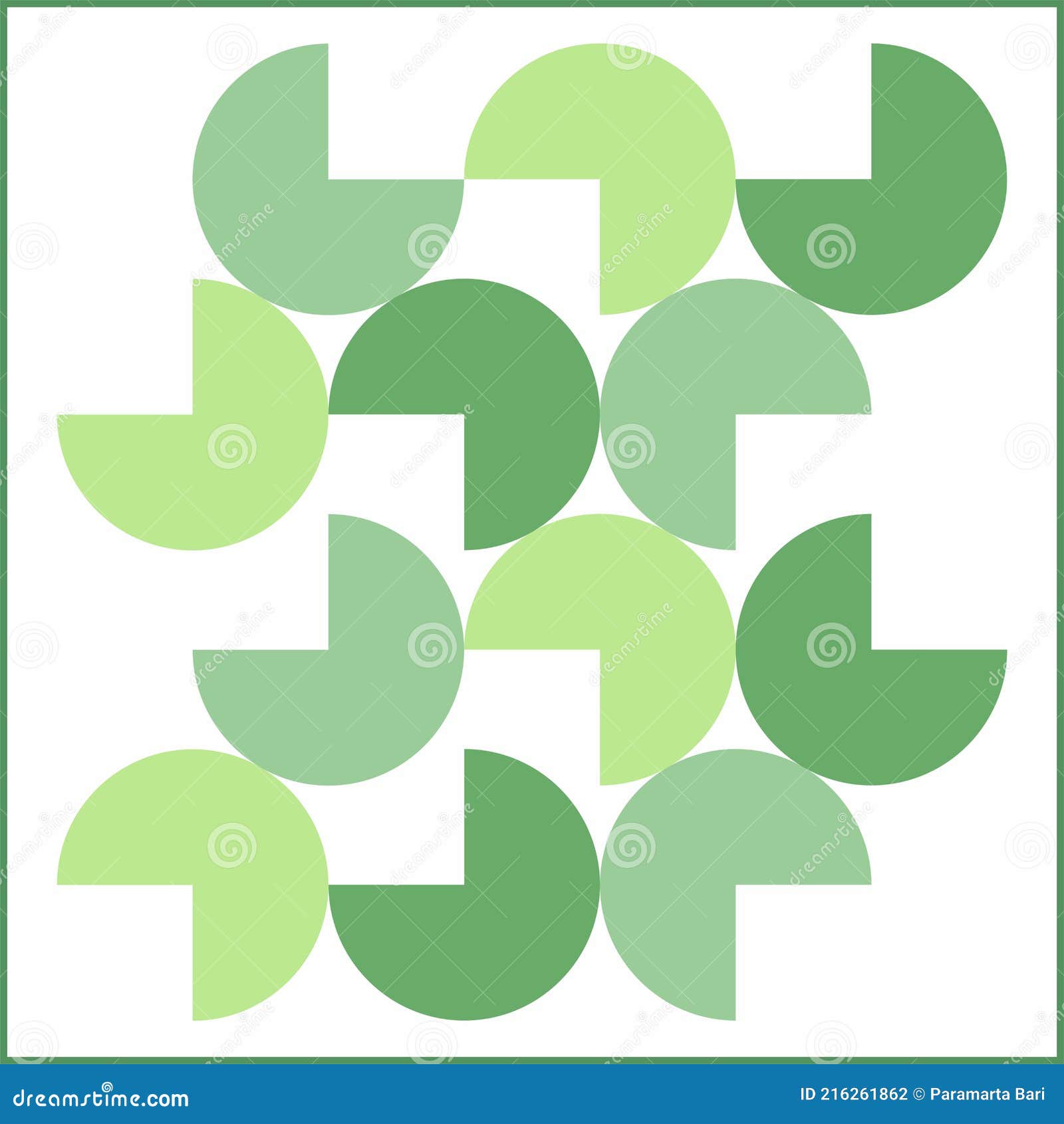 Partial Circles with Green Variations Stock Vector - Illustration of ...