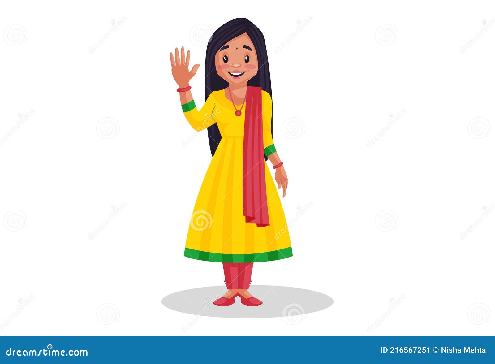 Punjabi Girl Vector Cartoon Illustration Stock Vector - Illustration of ...