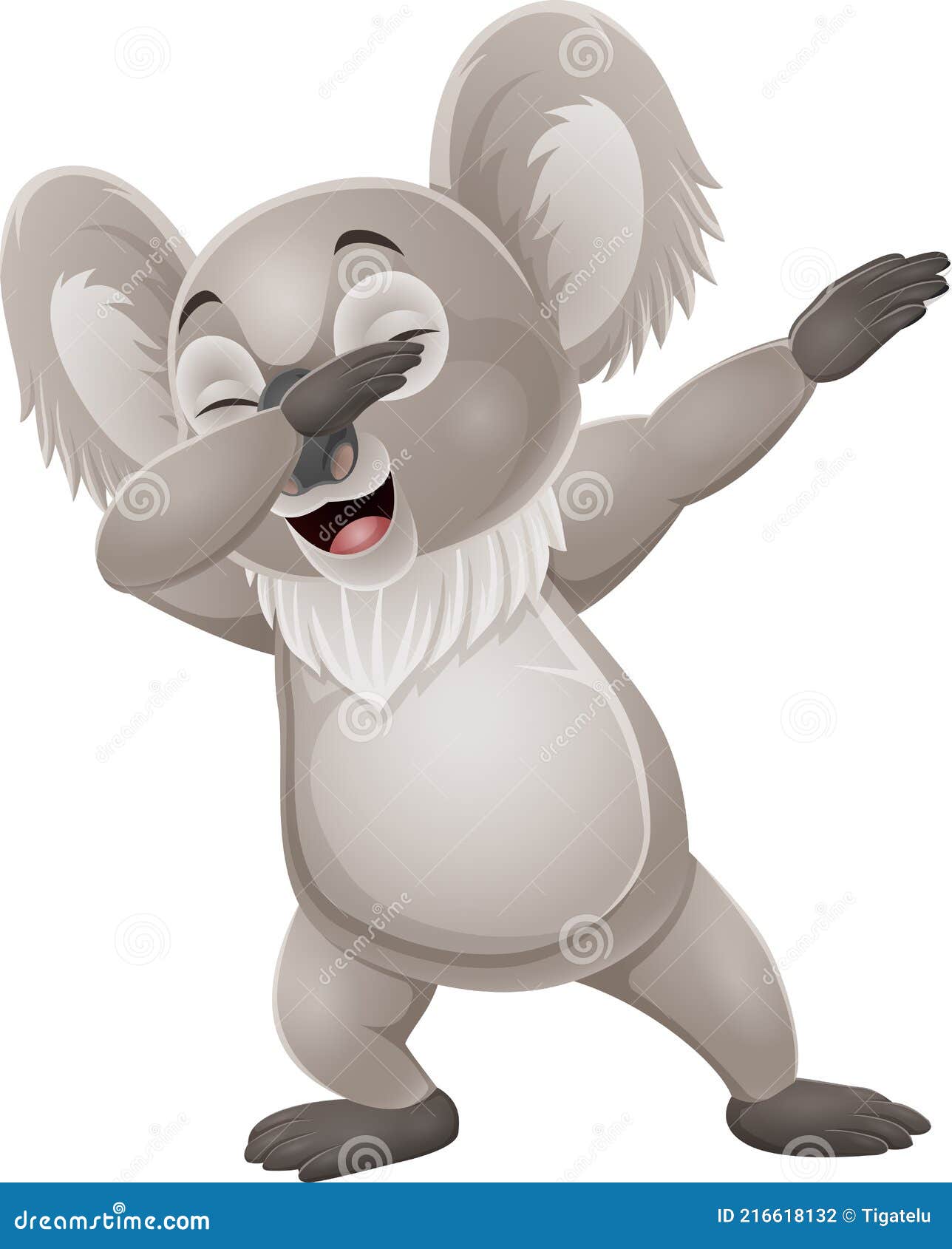 Cartoon Funny Little Koala Dabbing Dance Stock Vector - Illustration of ...
