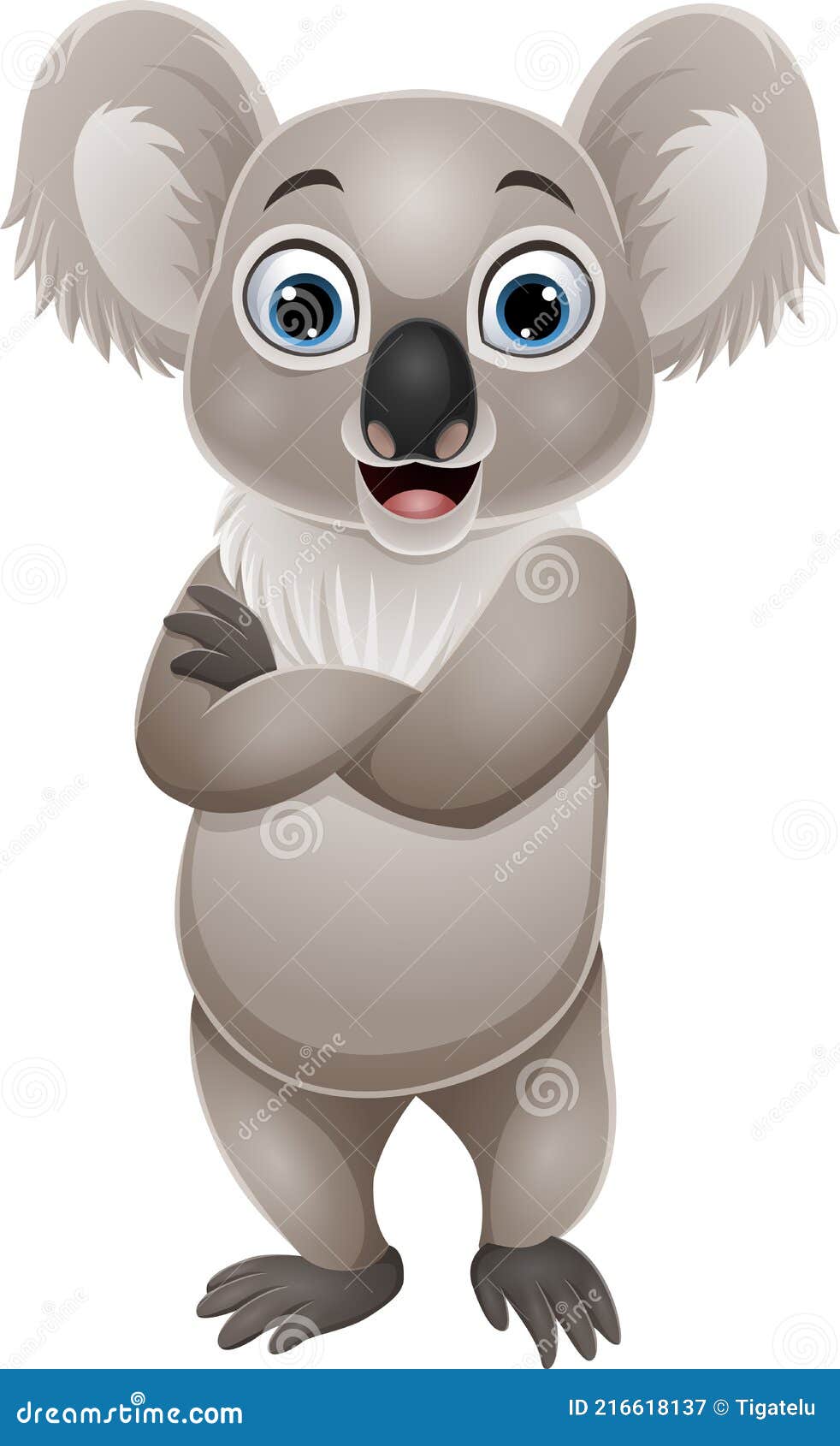 Cartoon Funny Little Koala Posing Stock Vector - Illustration of design ...