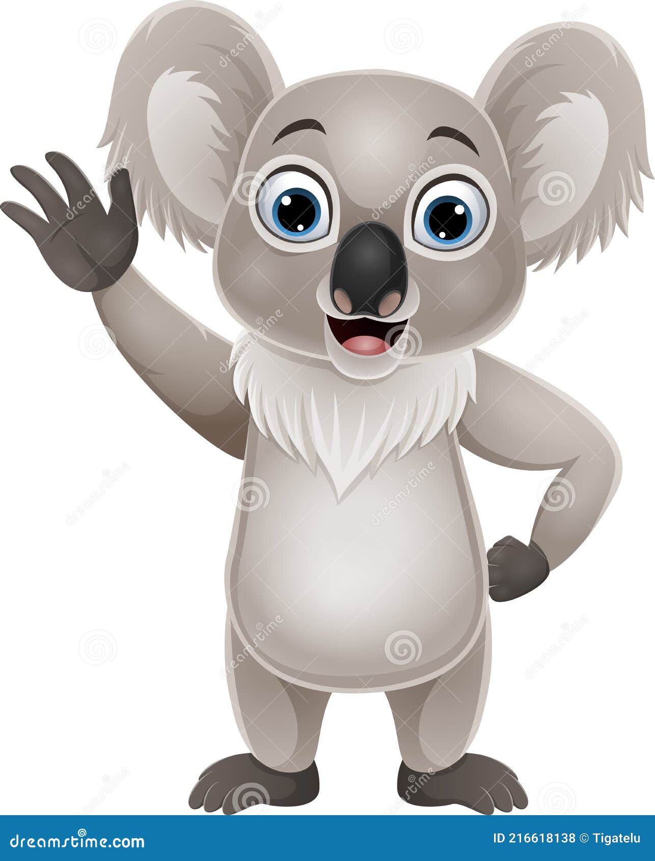 Cartoon Funny Koala Waving Hand Stock Vector - Illustration of ...