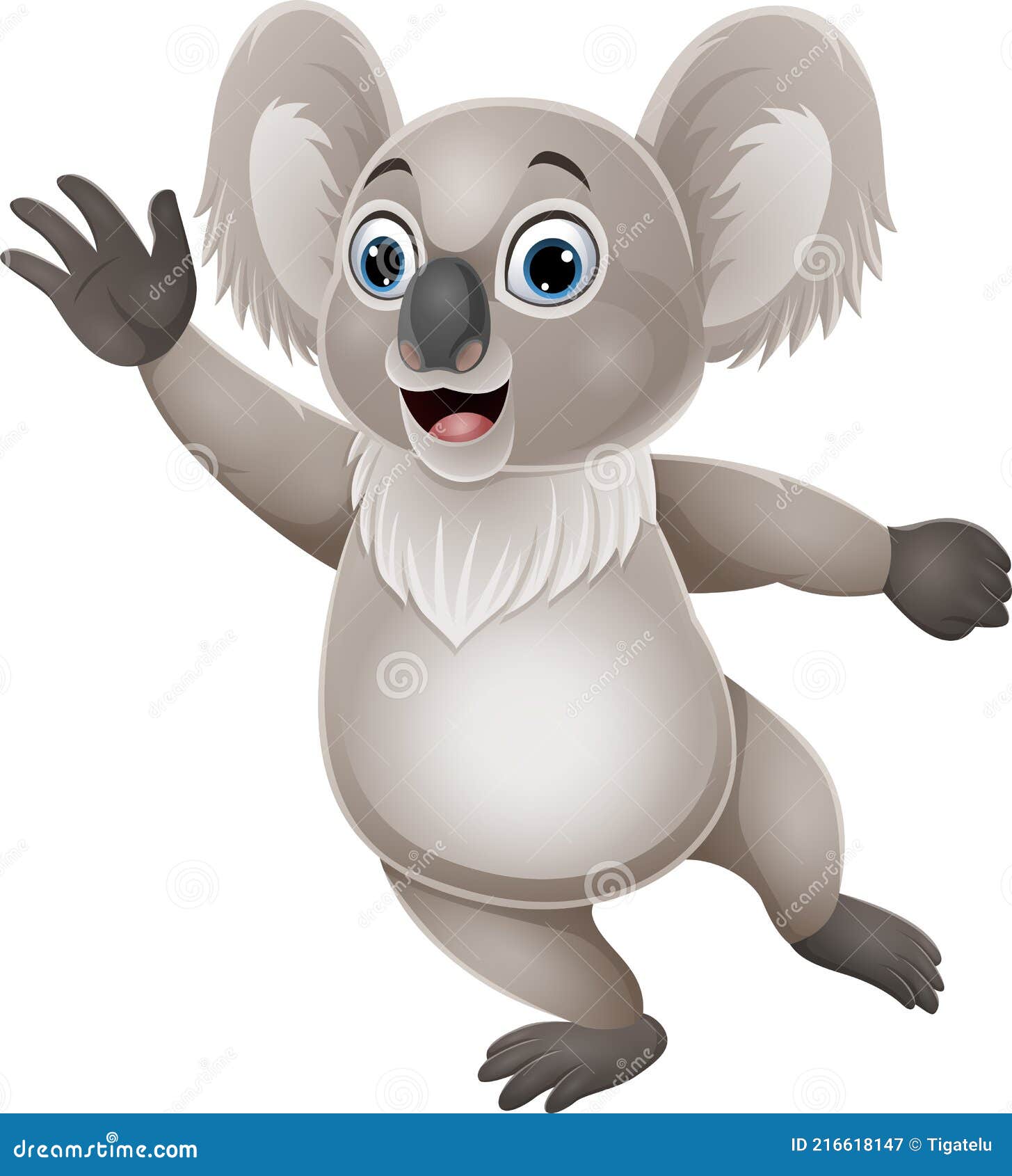 Cartoon Funny Koala Waving Hand Stock Vector - Illustration of furry ...