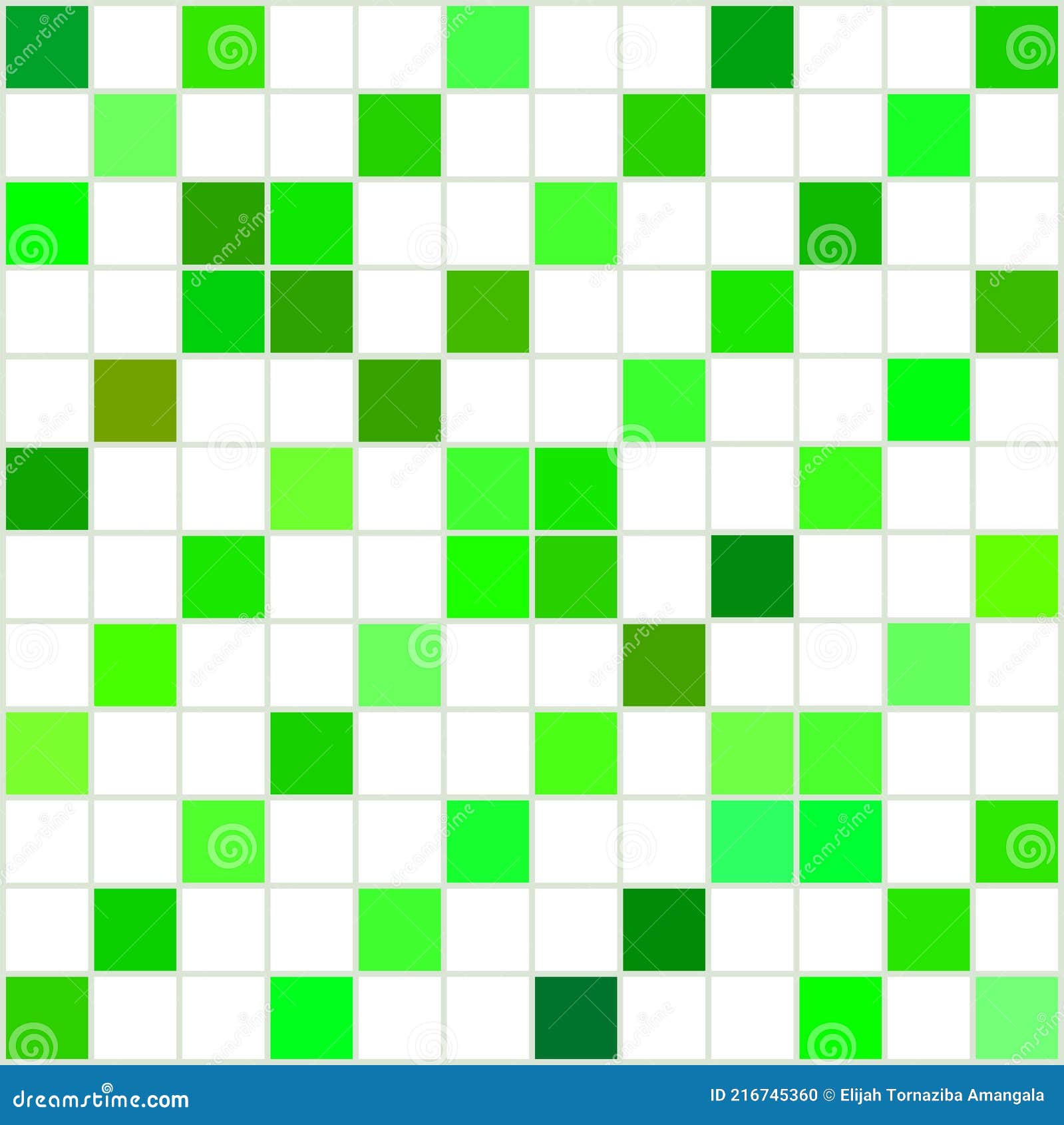 Green and White Square Patterns on White Stock Illustration ...