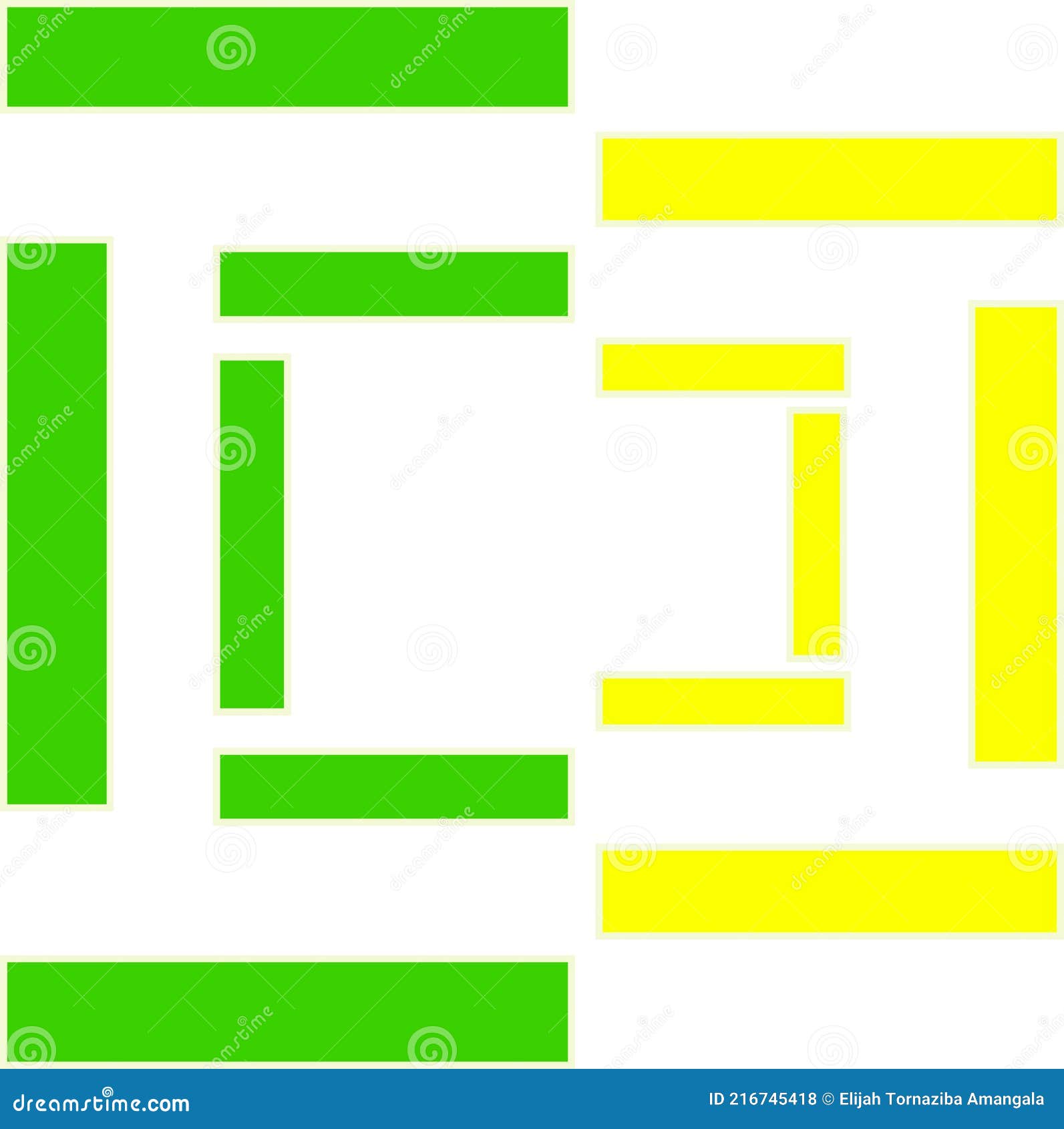 Green and Yellow Mixed Rectangles Stock Illustration - Illustration of ...