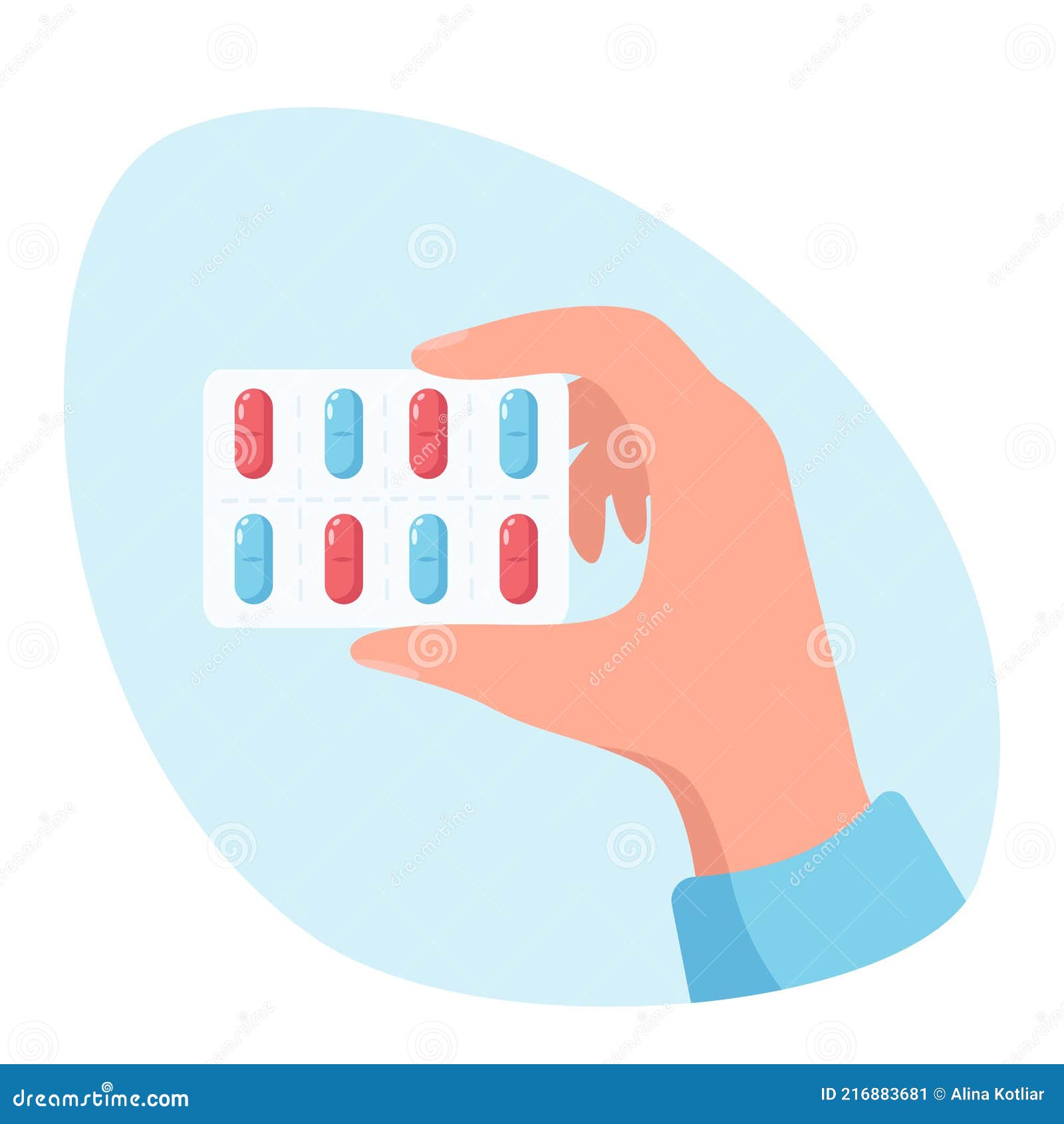 Pills and Vitamins in Hand. Medicine and Pharmaceuticals Concept ...