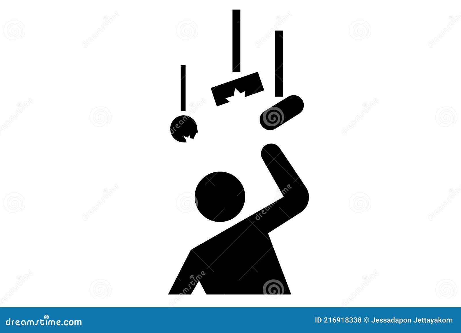 Falling Objects Construction Icon. Stock Vector - Illustration of ...