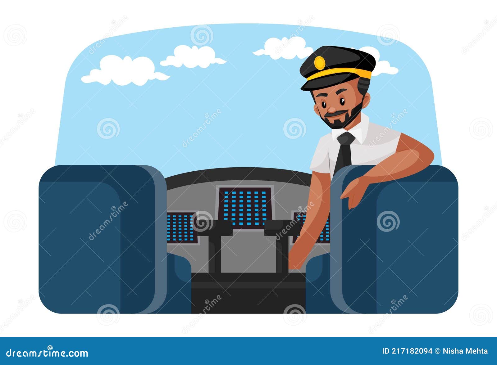 Pilot Vector Cartoon Illustration Stock Vector - Illustration of ...
