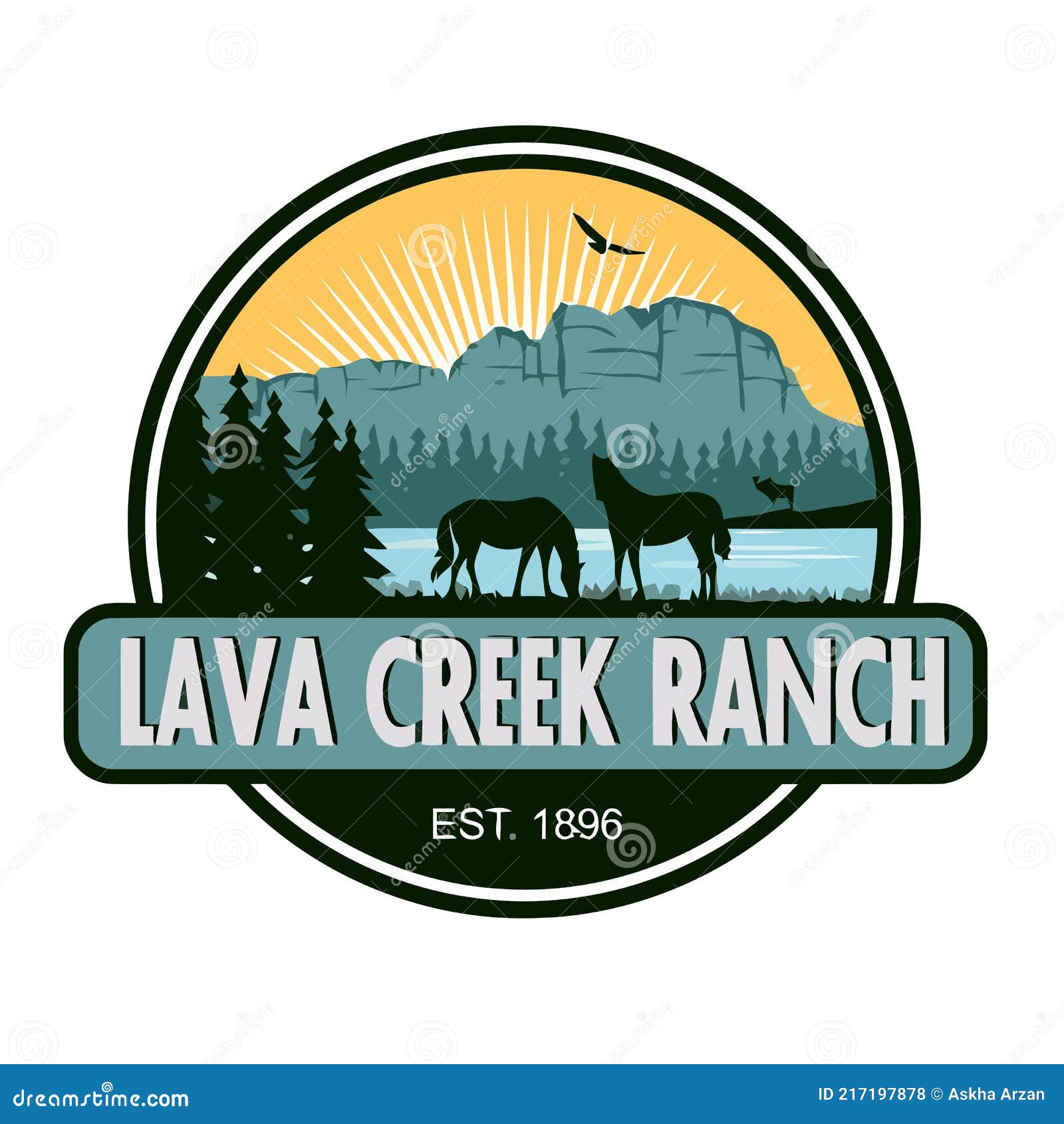 Ranch Logo Design Vector Illustration Stock Illustration - Illustration ...