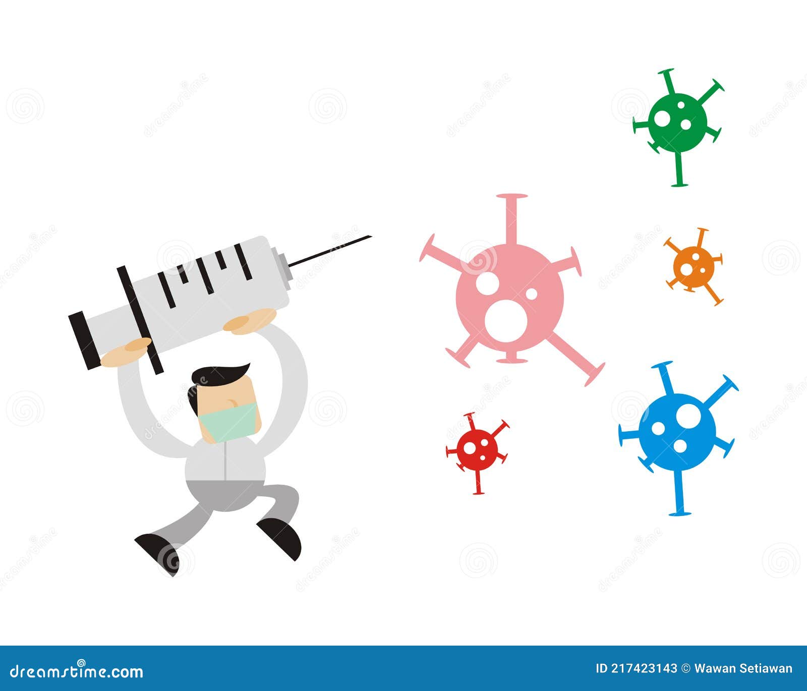 Humans Fight with Viruses Illustration Stock Vector - Illustration of ...