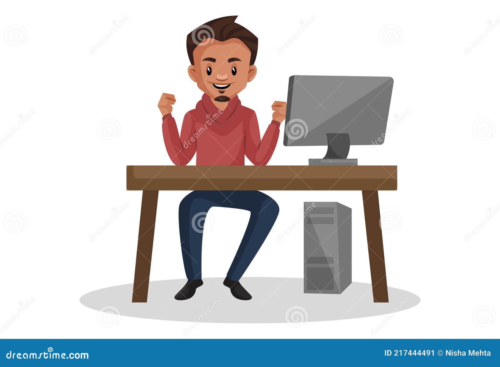 Boy Graphic Designer Vector Illustration Stock Vector - Illustration of ...