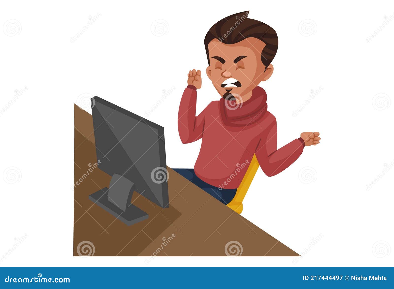 Boy Graphic Designer Vector Illustration Stock Vector - Illustration of ...