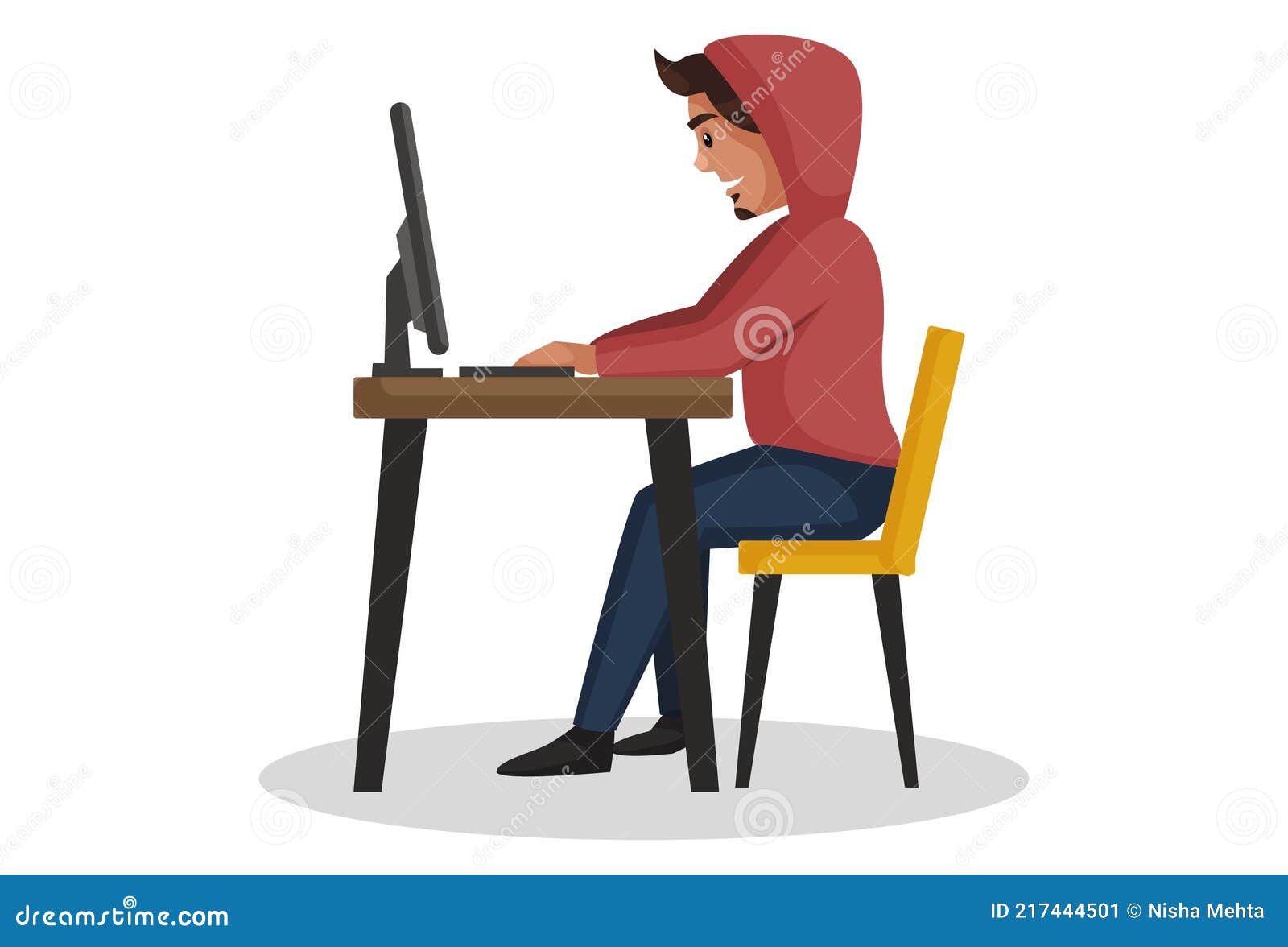 Boy Graphic Designer Vector Illustration Stock Vector - Illustration of ...