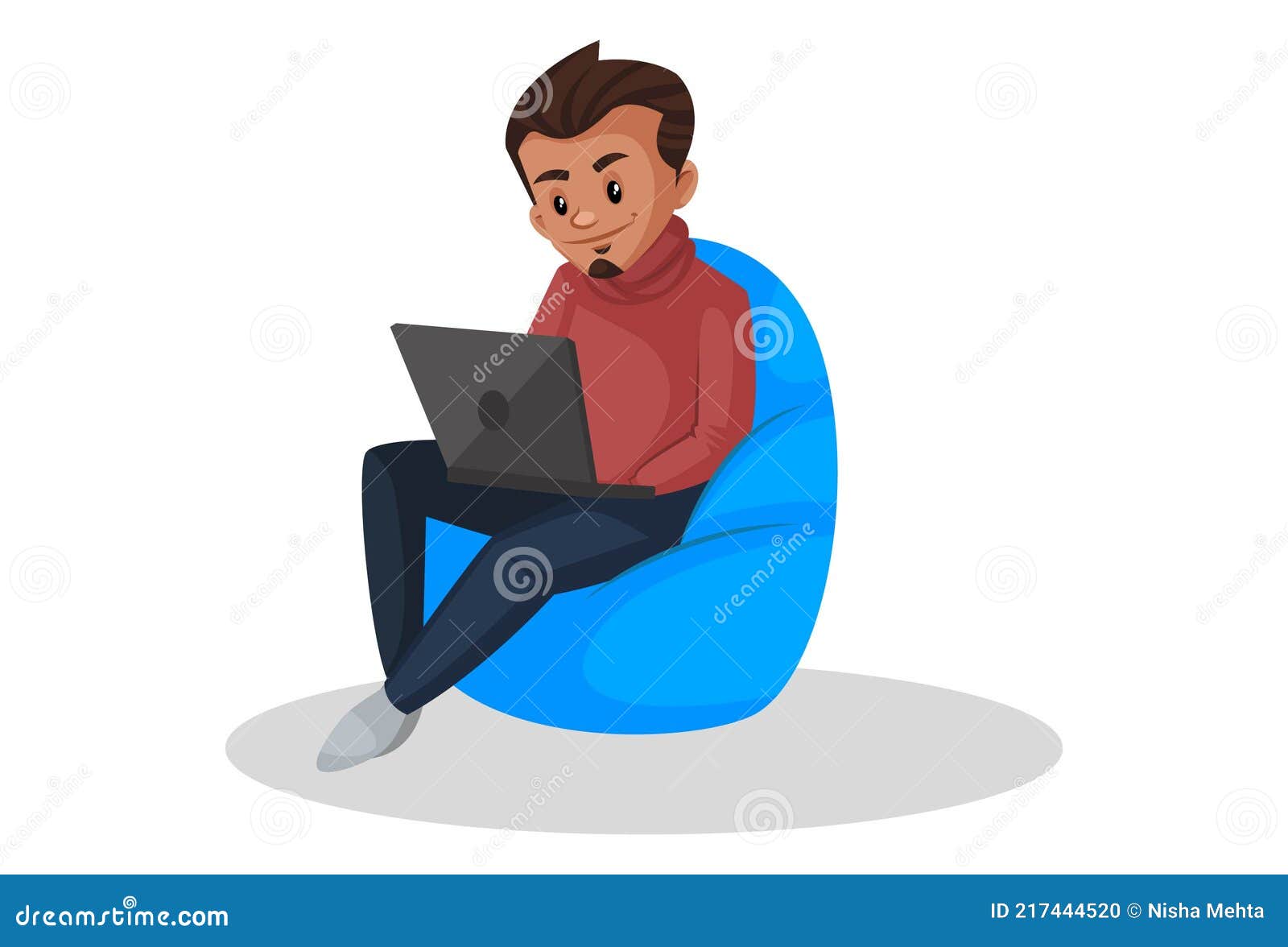 Boy Graphic Designer Vector Illustration Stock Vector - Illustration of ...