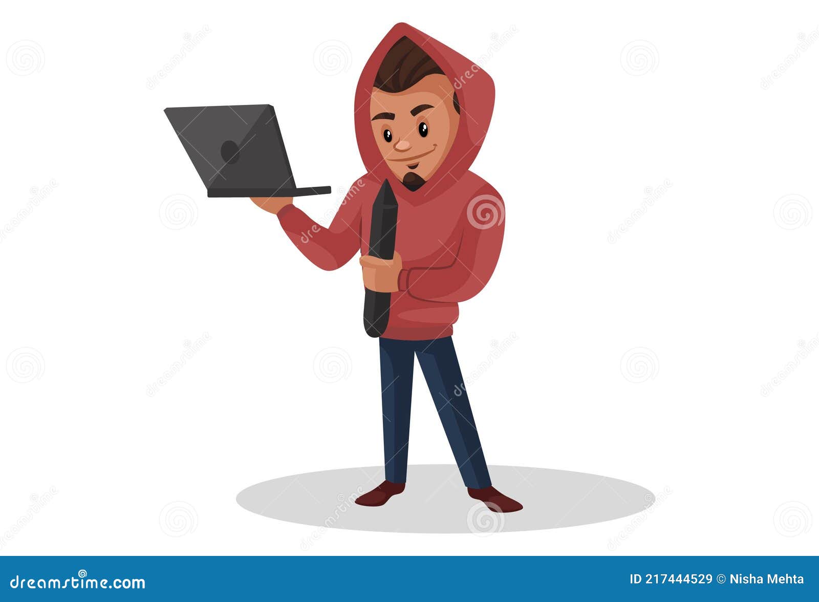 Boy Graphic Designer Vector Illustration Stock Vector - Illustration of ...