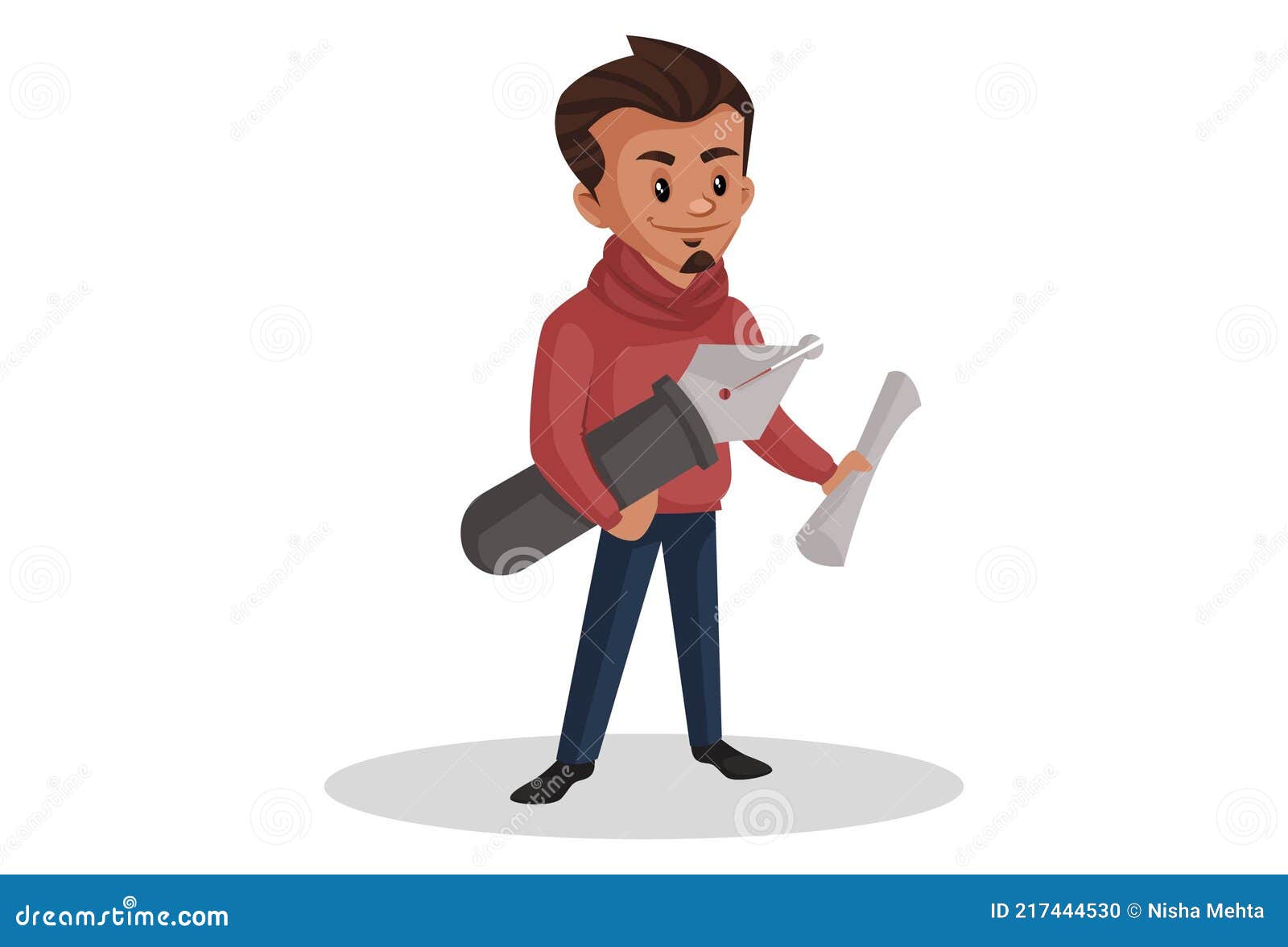 Boy Graphic Designer Vector Illustration Stock Vector - Illustration of ...