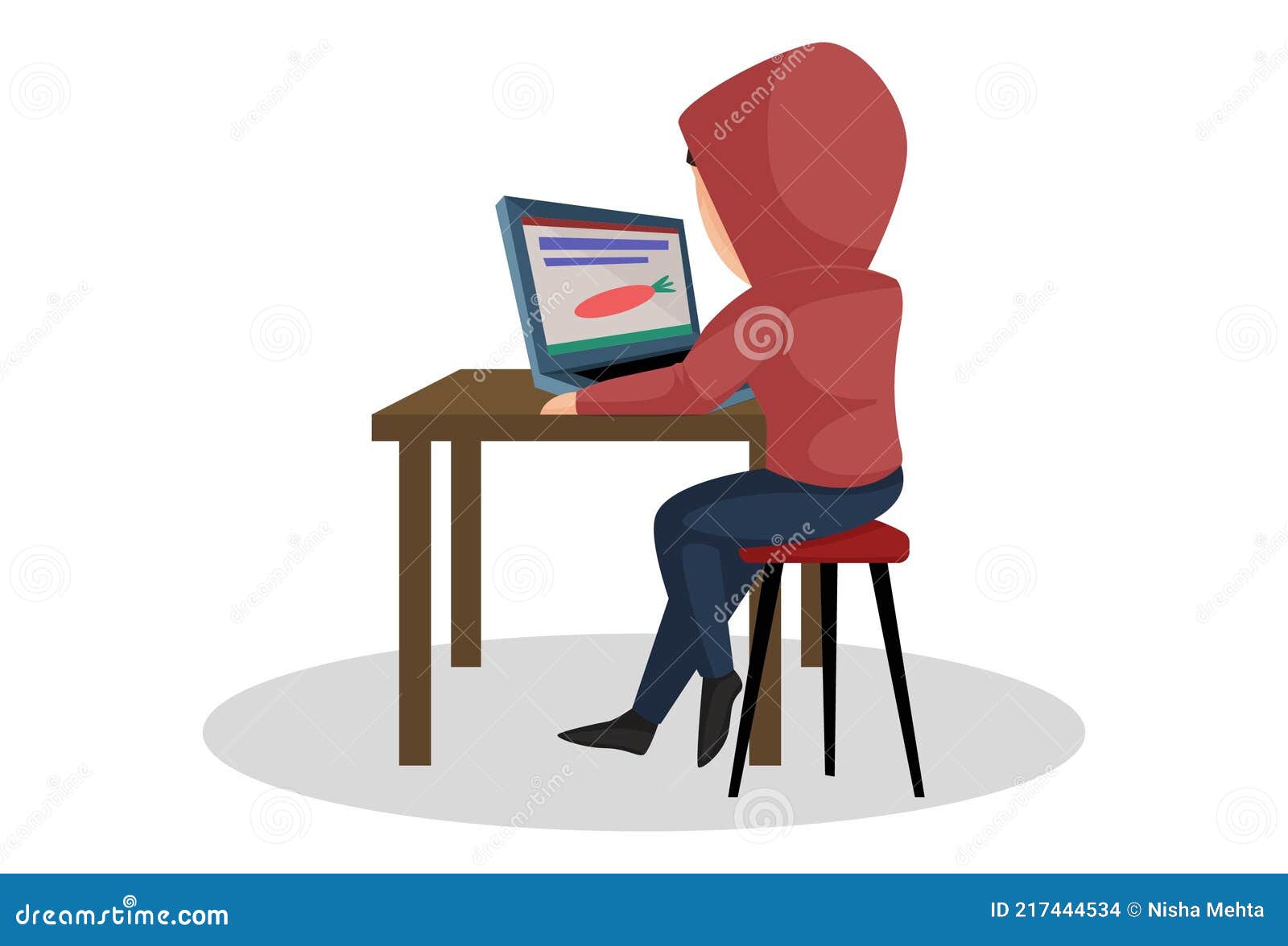 Boy Graphic Designer Vector Illustration Stock Vector - Illustration of ...