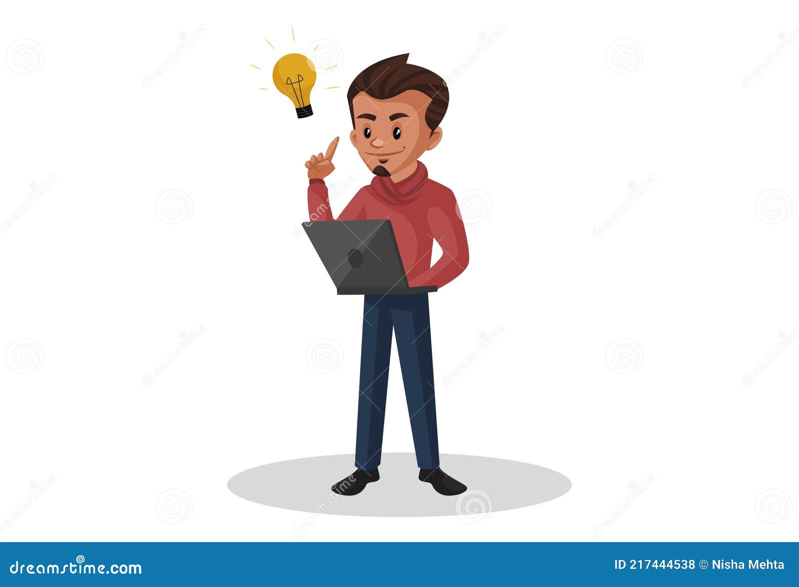 Boy Graphic Designer Vector Illustration Stock Vector - Illustration of ...