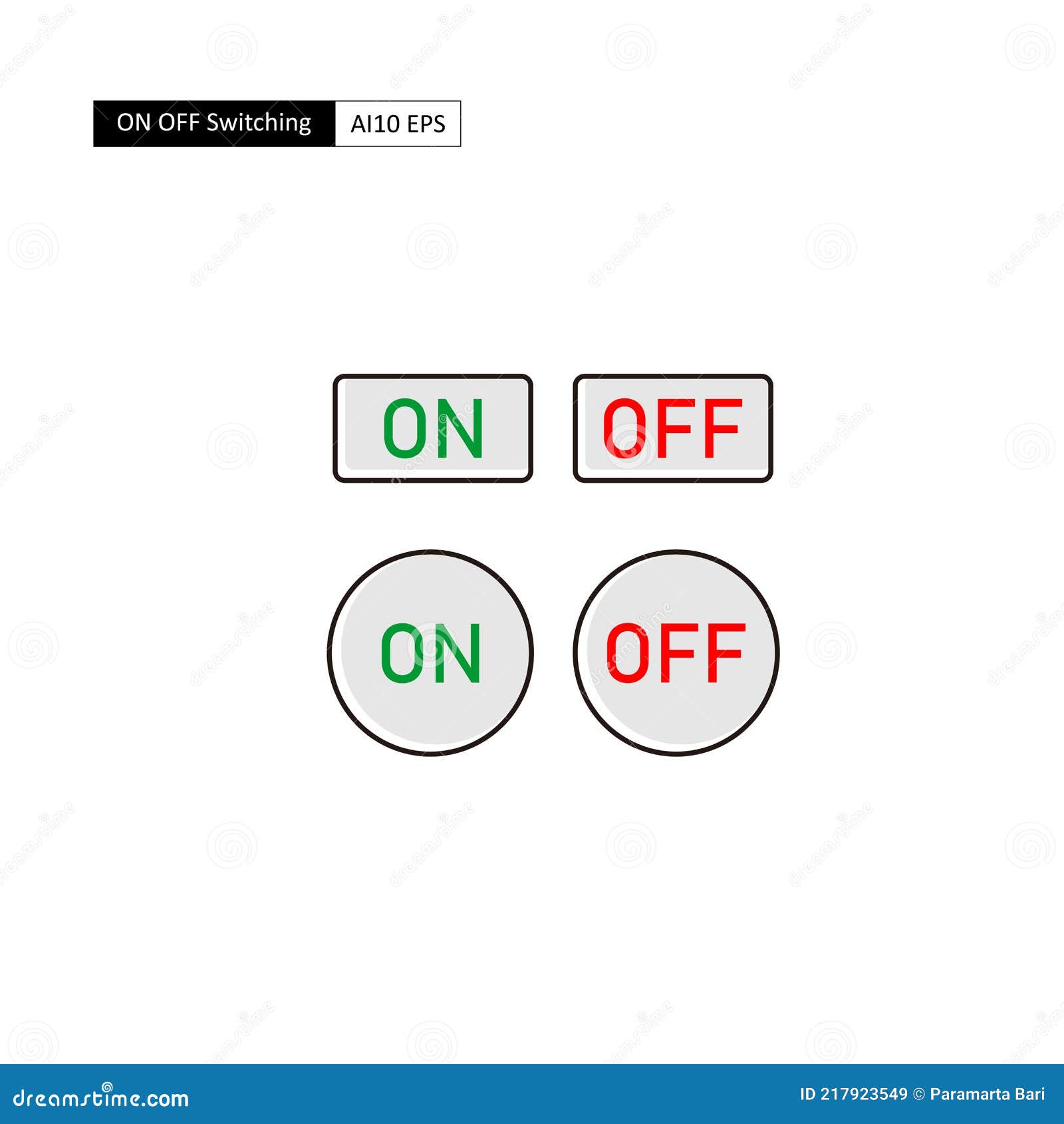 On Off Button, a Switch Mode for Turning the System on and Off Stock ...