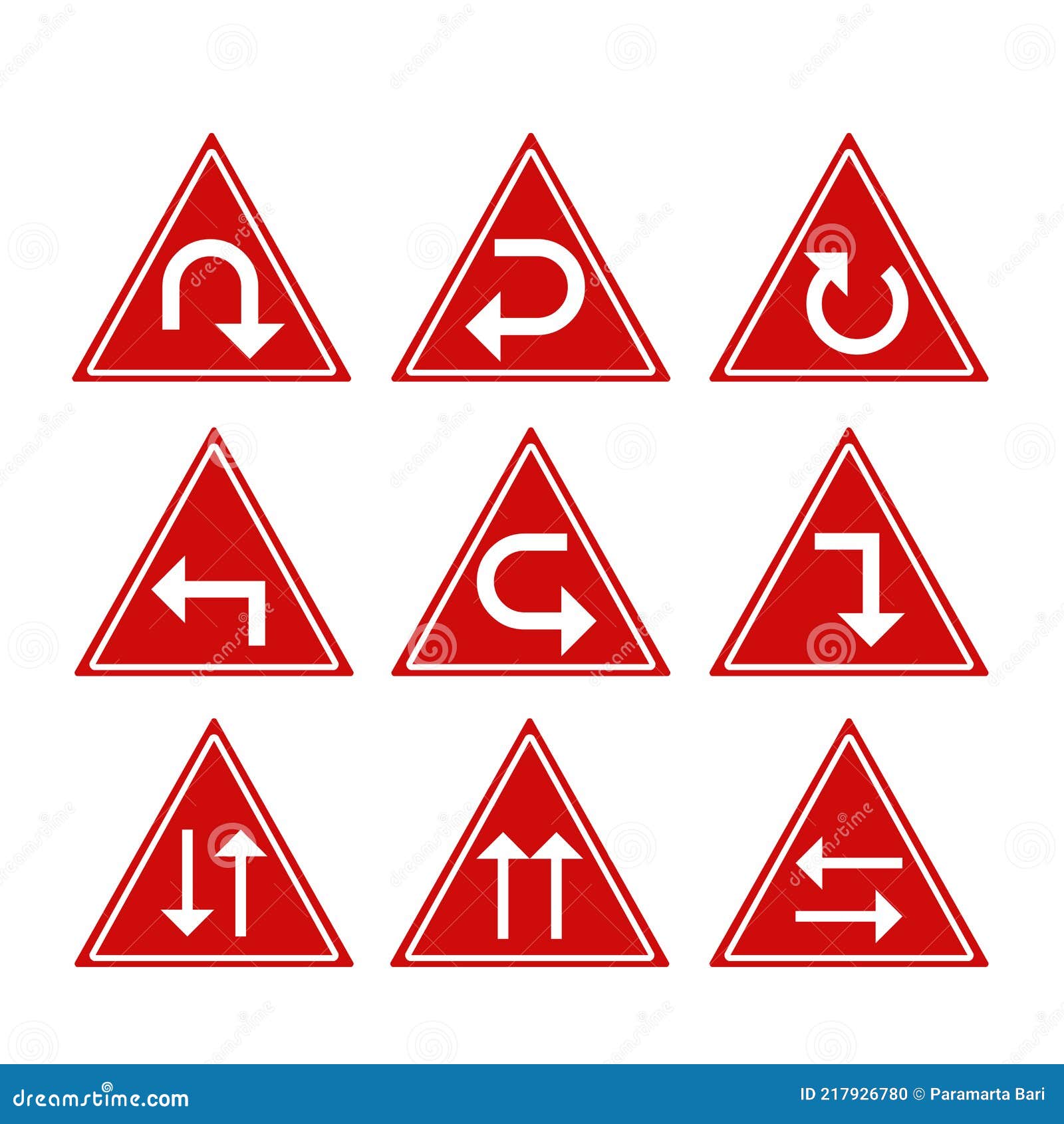 Traffic Signs that Show Road Direction Information Stock Vector ...