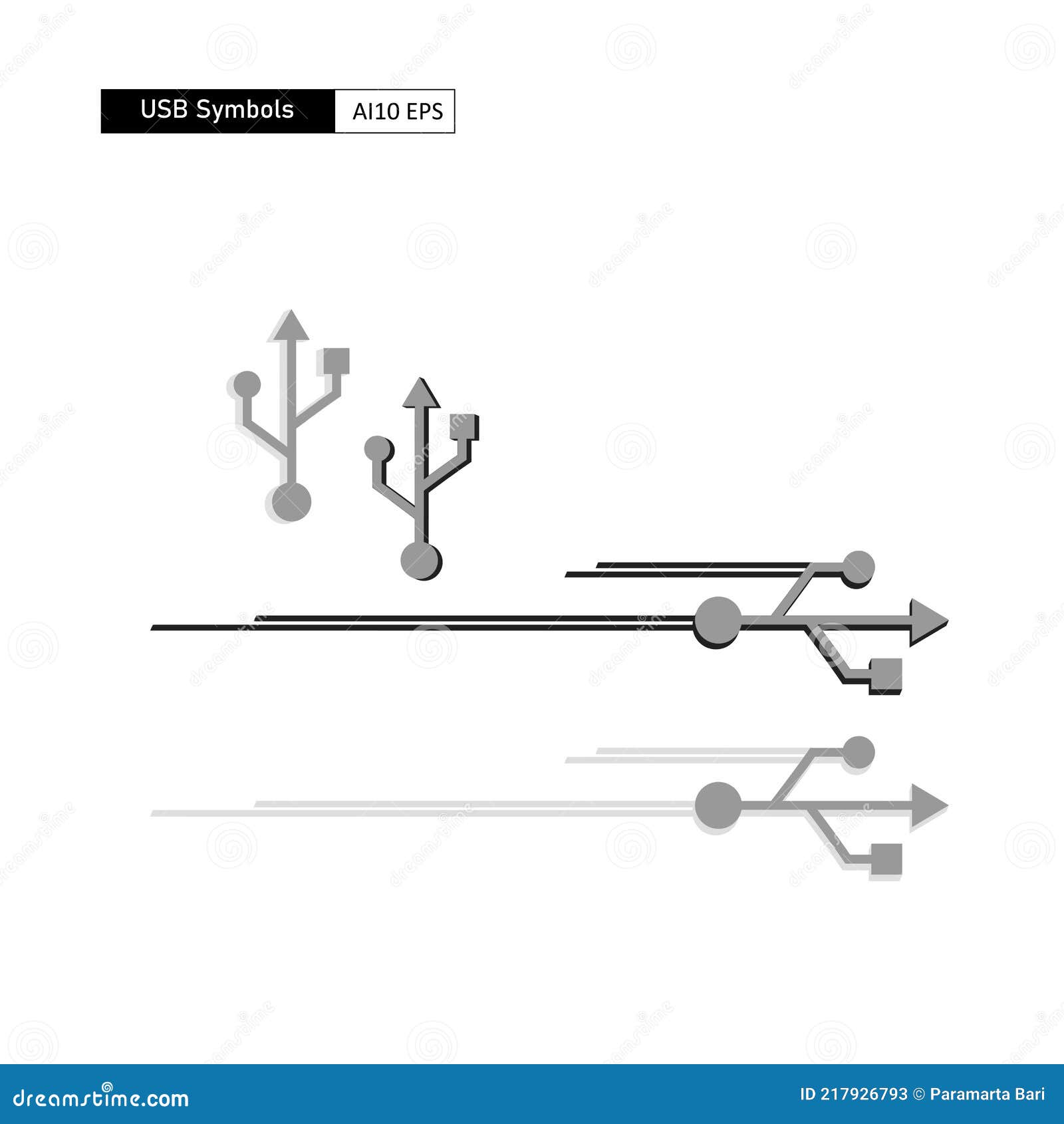 Flat Design and Monochrome USB (Universal Serial Bus) Connection Stock ...