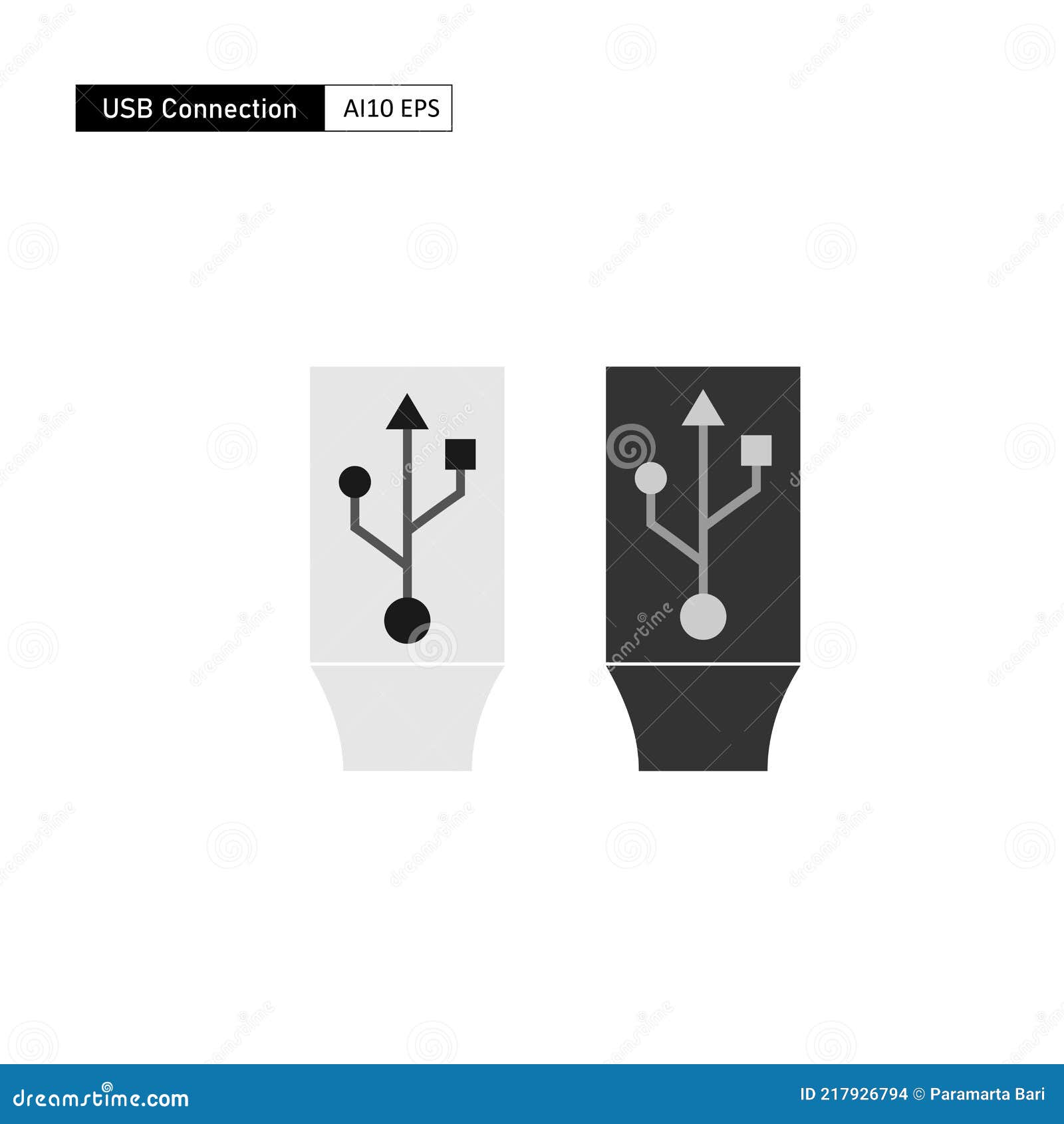 Flat Design and Monochrome USB (Universal Serial Bus) Connection Stock ...