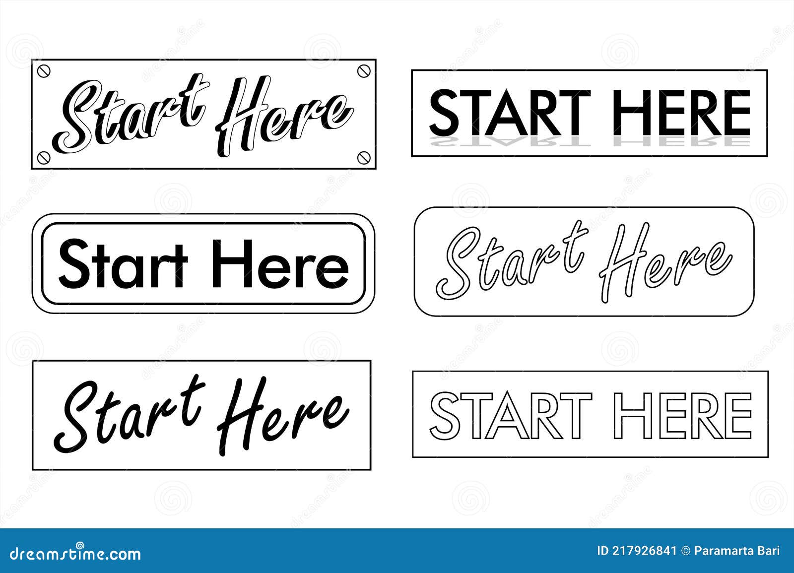 The Directions for Getting Started Say "Start Here" Stock Vector ...